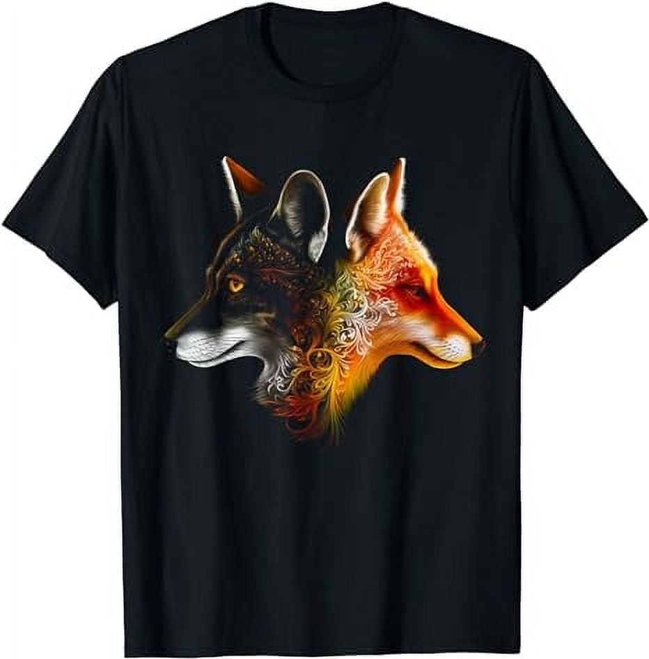 Fox - Yin and Yang - Artwork - Animal Art Fox T-Shirt - Walmart.com