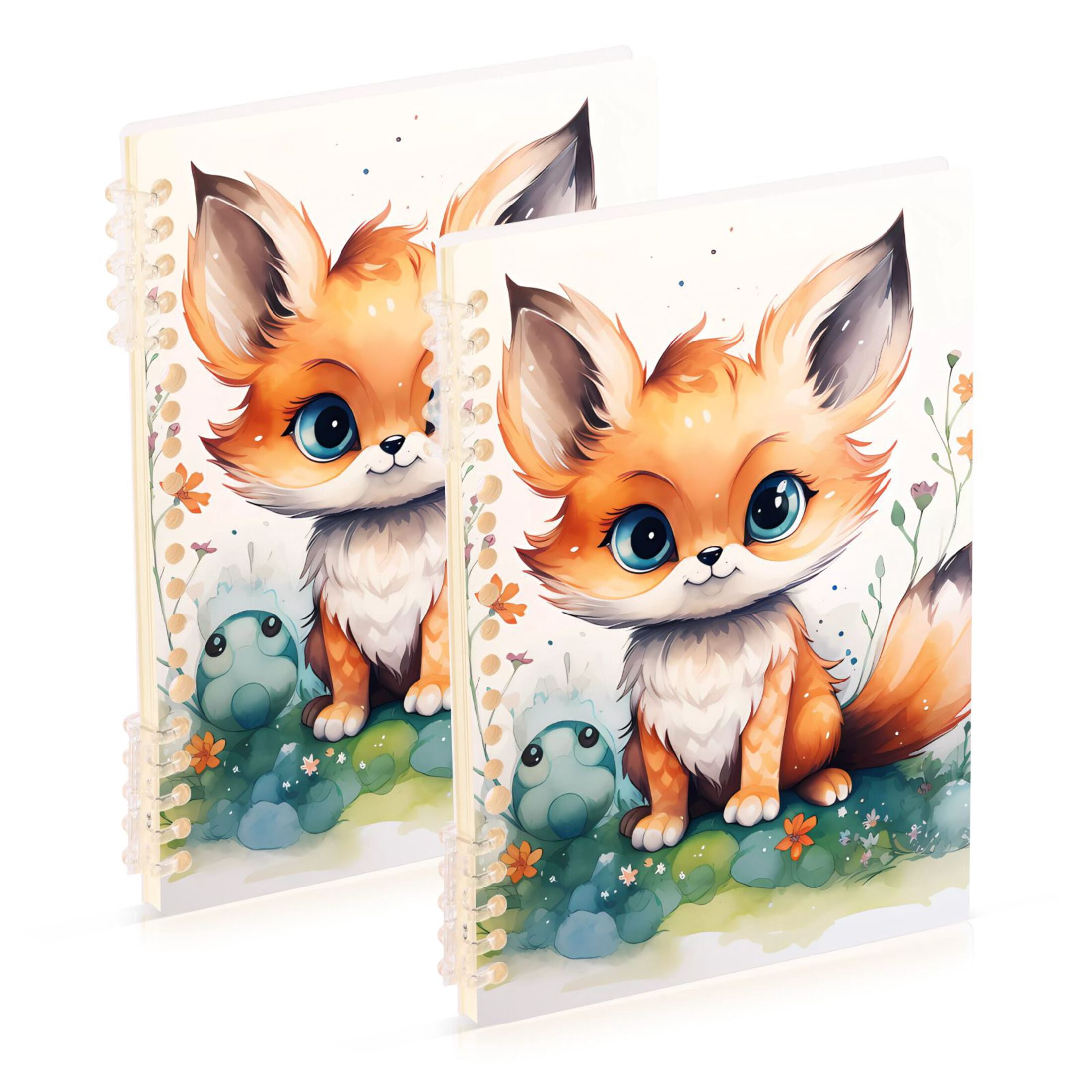 Fox and Flowers Leaves Ring Binder Notebook Journey Note Diary College ...