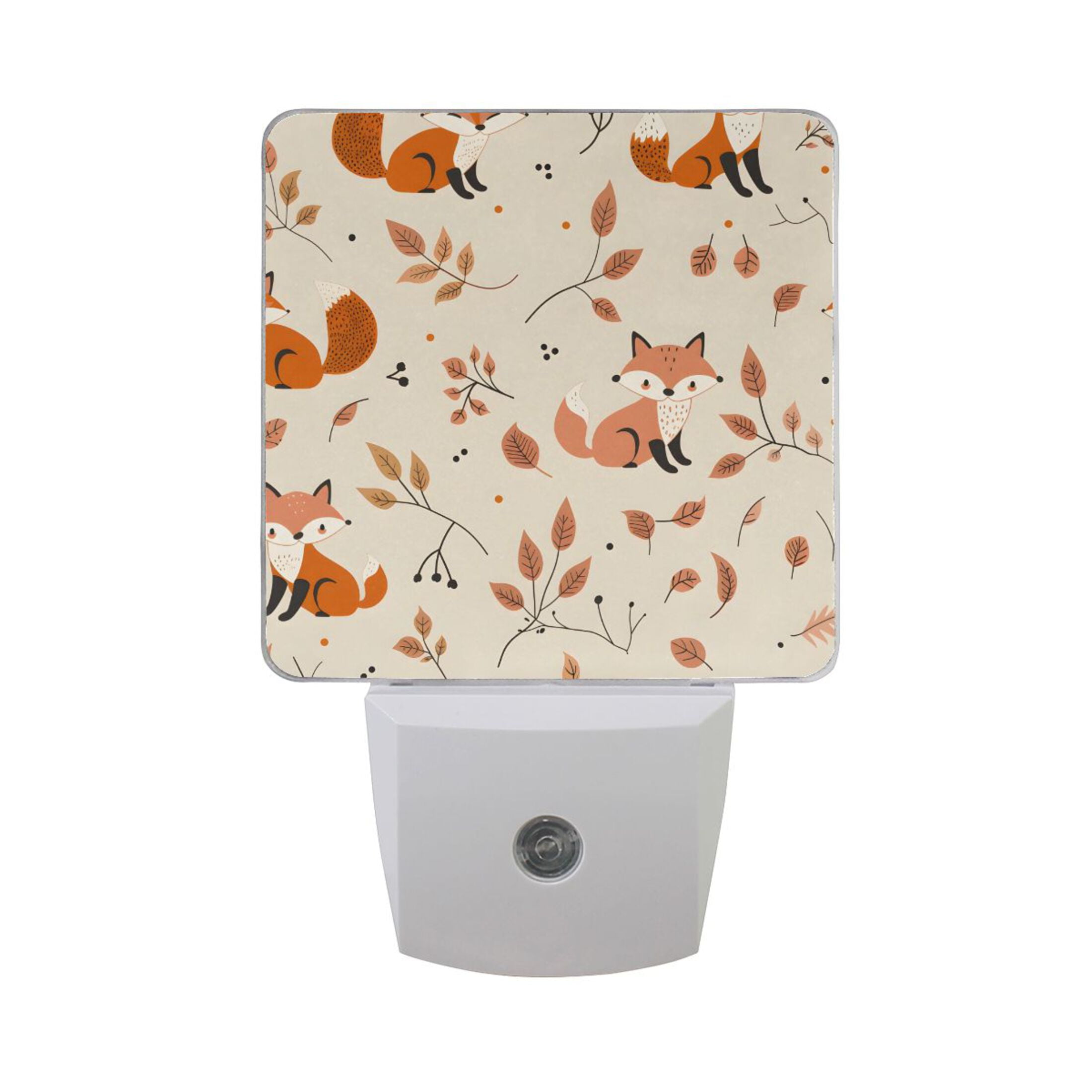 Fox and Leaves Night Light 2 Pack LED Nightlight Plug into Wall Dusk to ...