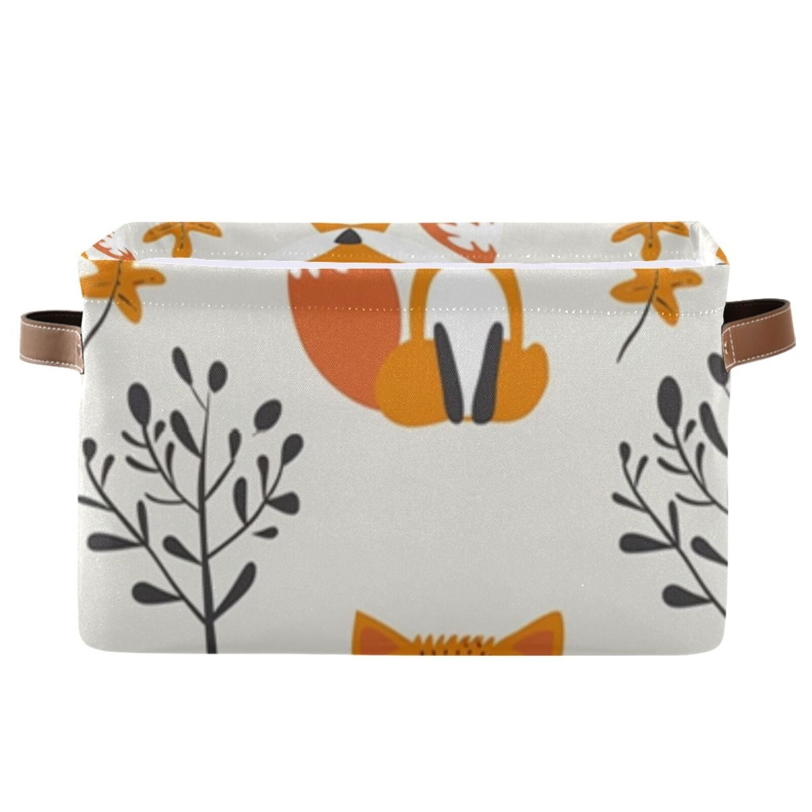 Fox and Leaves Storage Bins Baskets With Handles Storage Box Clothes ...
