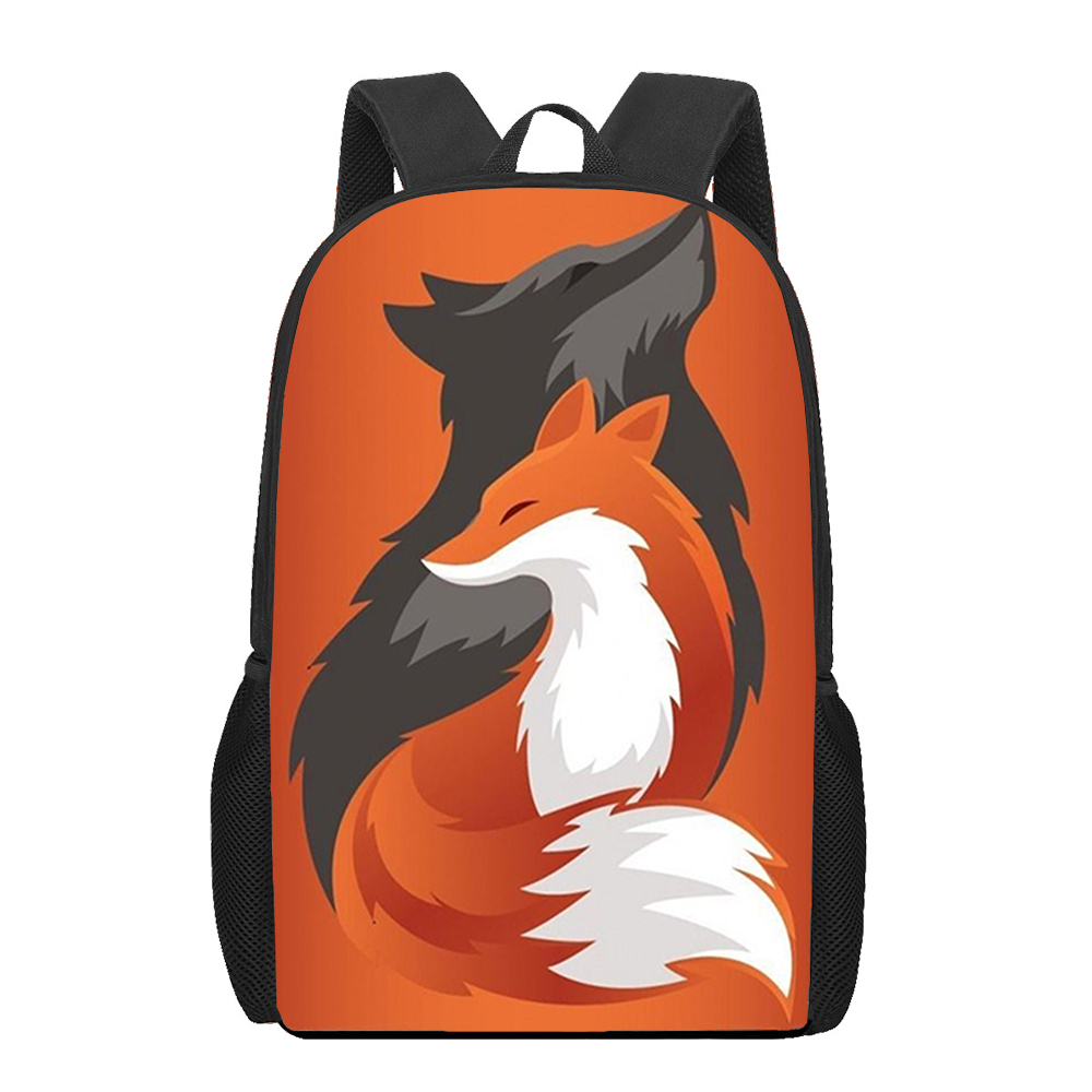 Fox animal 3D printed book bag men women 16 inches backpack for teenage ...
