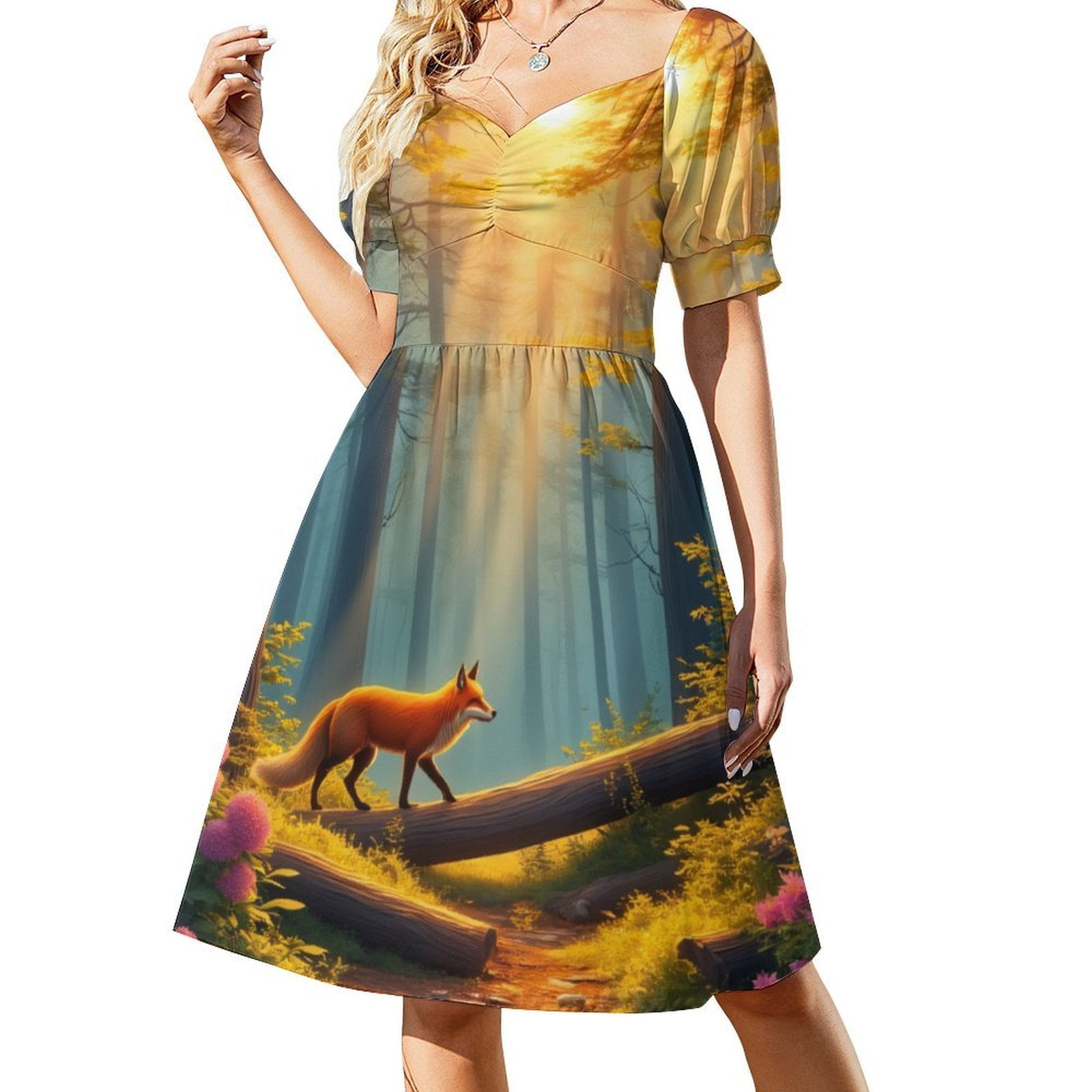 Fox in Enchanted Forest(1) Summer Women's Dress 2025 Elegant Dresses ...