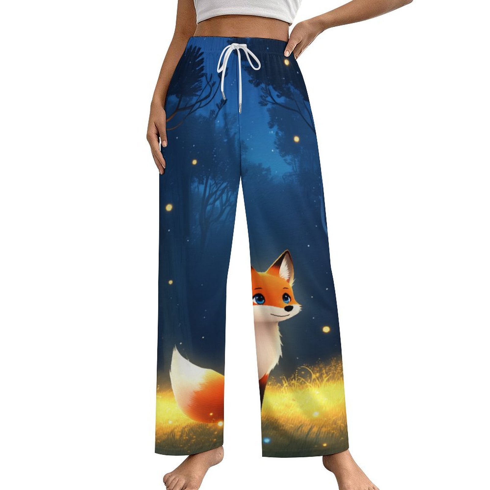 Fox in Enchanted Forest Pajamas Leisure Trousers Soft Warm Sleepwear ...