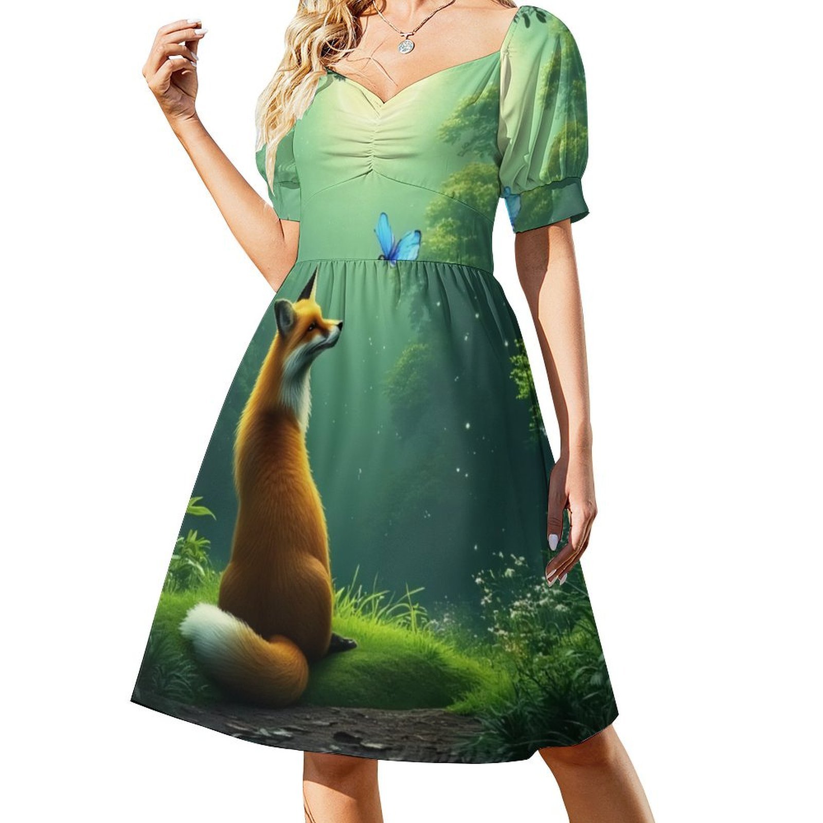 Fox in Enchanted Forest Summer Women's Dress 2025 Elegant Dresses Plus ...