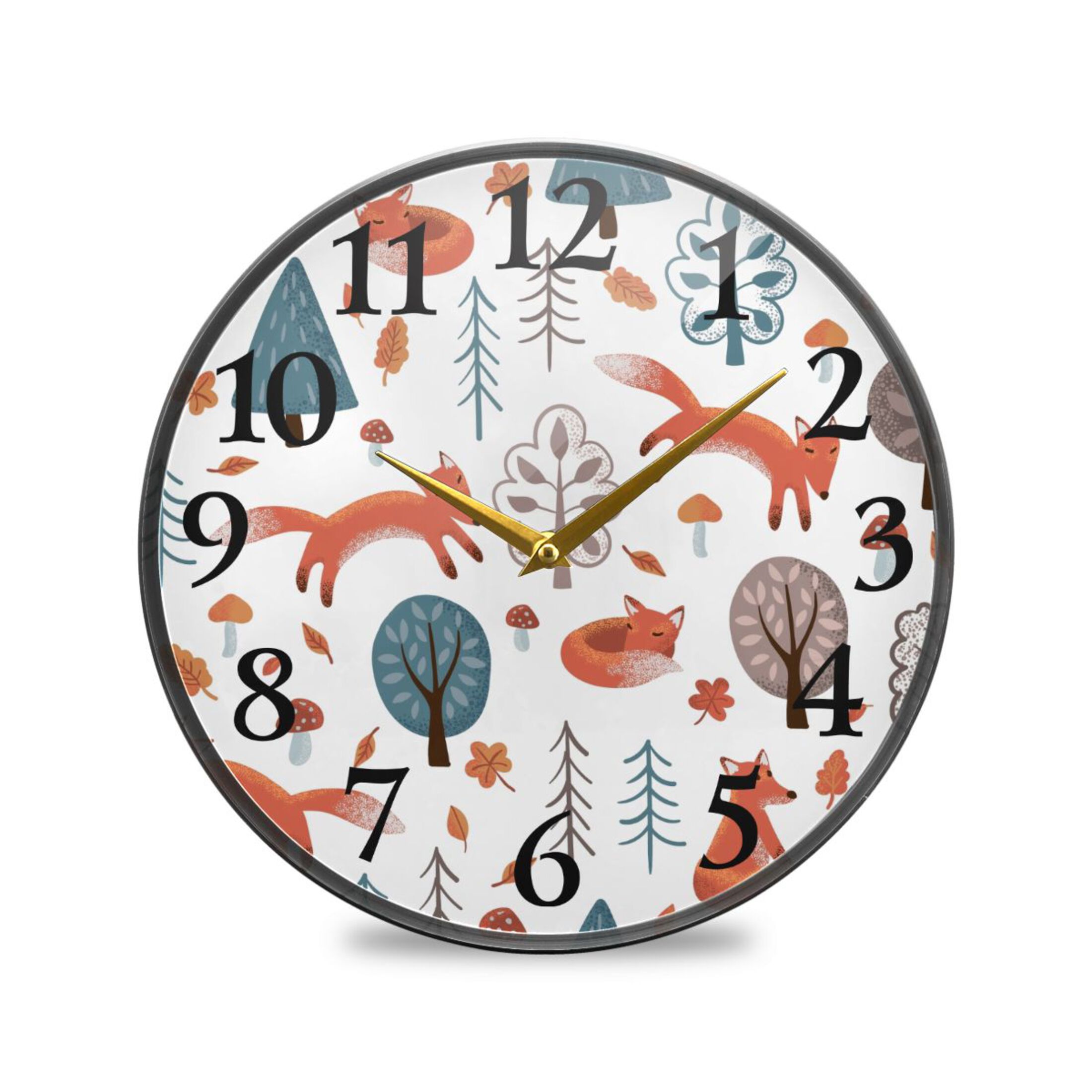 Fox in Forest Wall Clocks Battery Operated 9.5 Inch Round Clock Acrylic ...