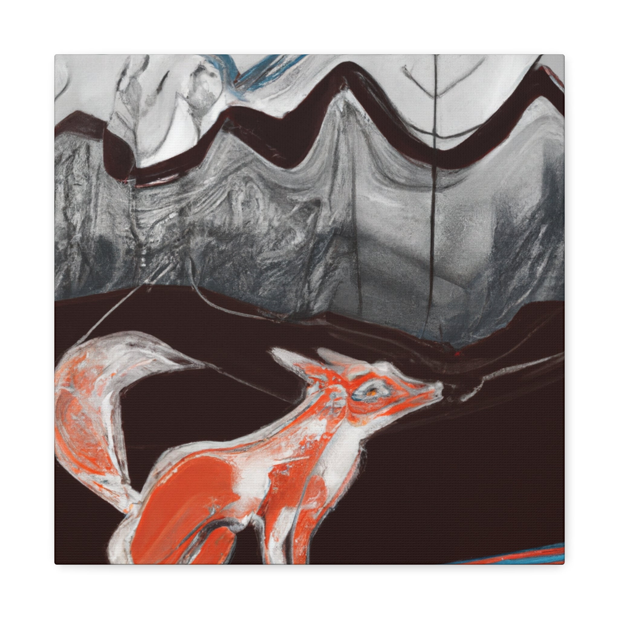 Fox in Reflection - Canvas - Walmart.com