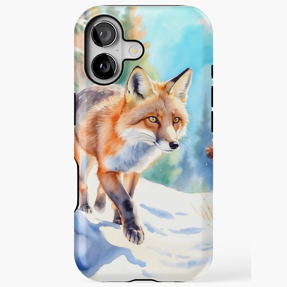Fox in Snowy Forest Winter Nature Woodland Animal Phone Case 17 16 15 ...
