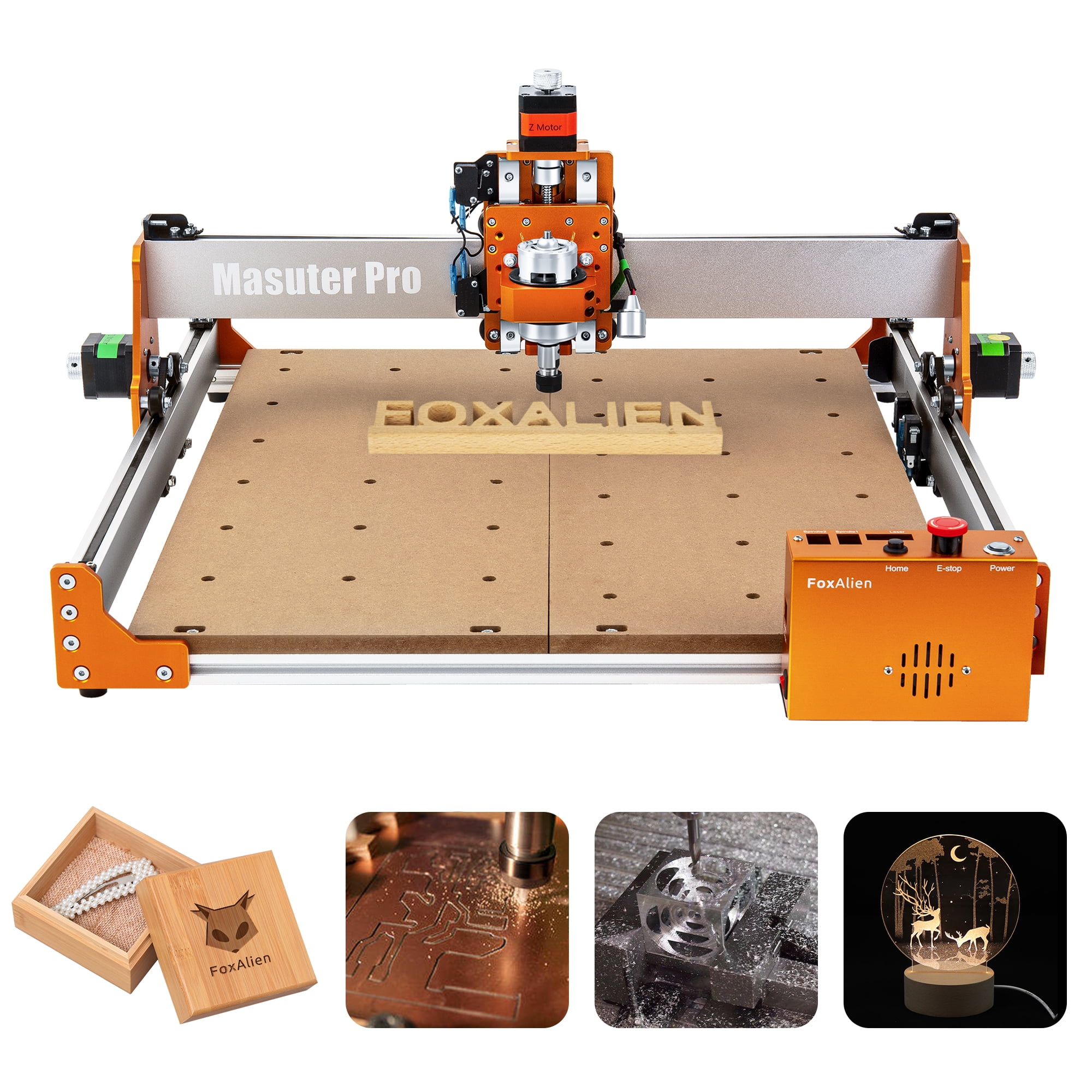 FoxAlien 2022 Masuter Pro CNC Engraver, 3-Axis All-Metal Milling Machine for Wood, Acrylic, MDF ...