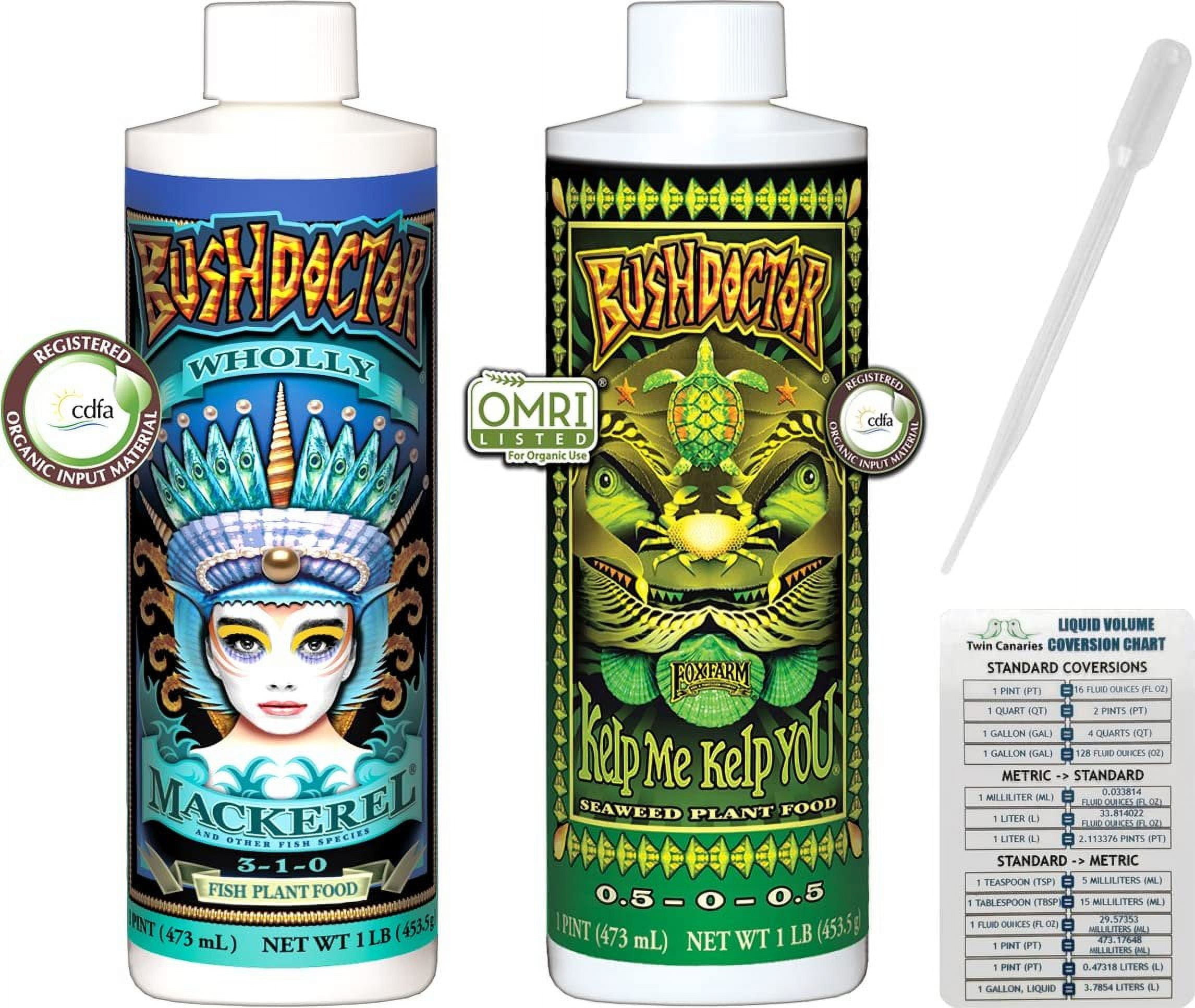 FoxFarm BushDoctor Wholly Mackerel & Kelp Me Kelp You - 16oz Bottles 2 ...