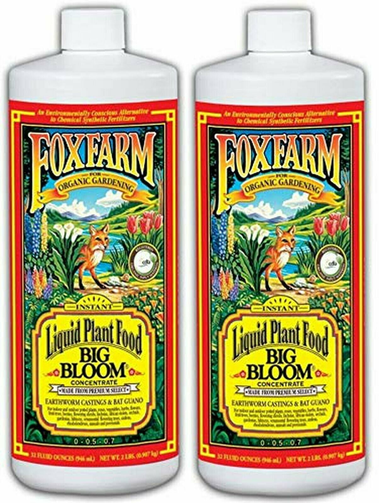 FoxFarm FX14002 Big Bloom Liquid Concentrate, 1 Quart(.2-Pack ...