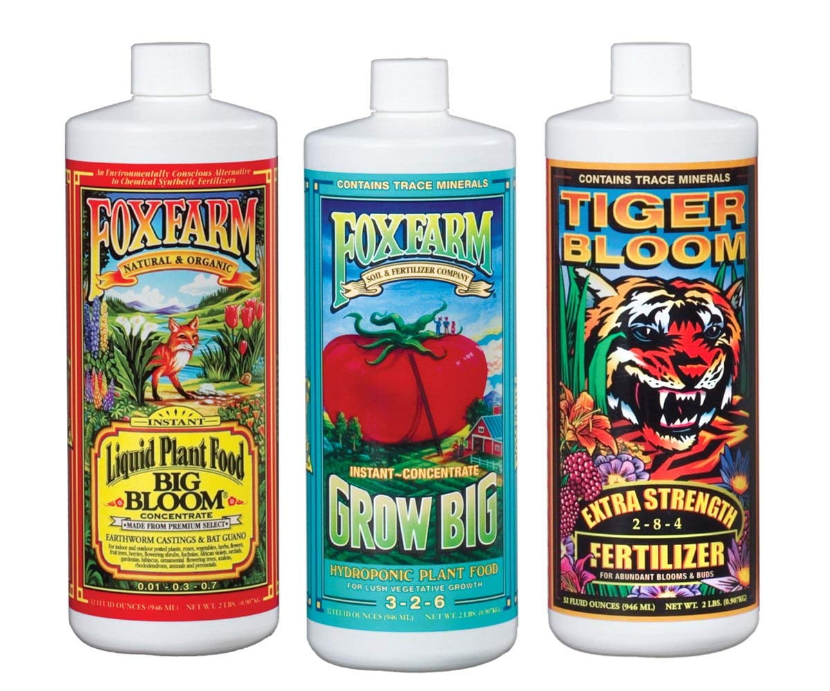 FoxFarm FX14050 Big Bloom, Grow Big & Tiger Bloom Liquid Fertilizer ...