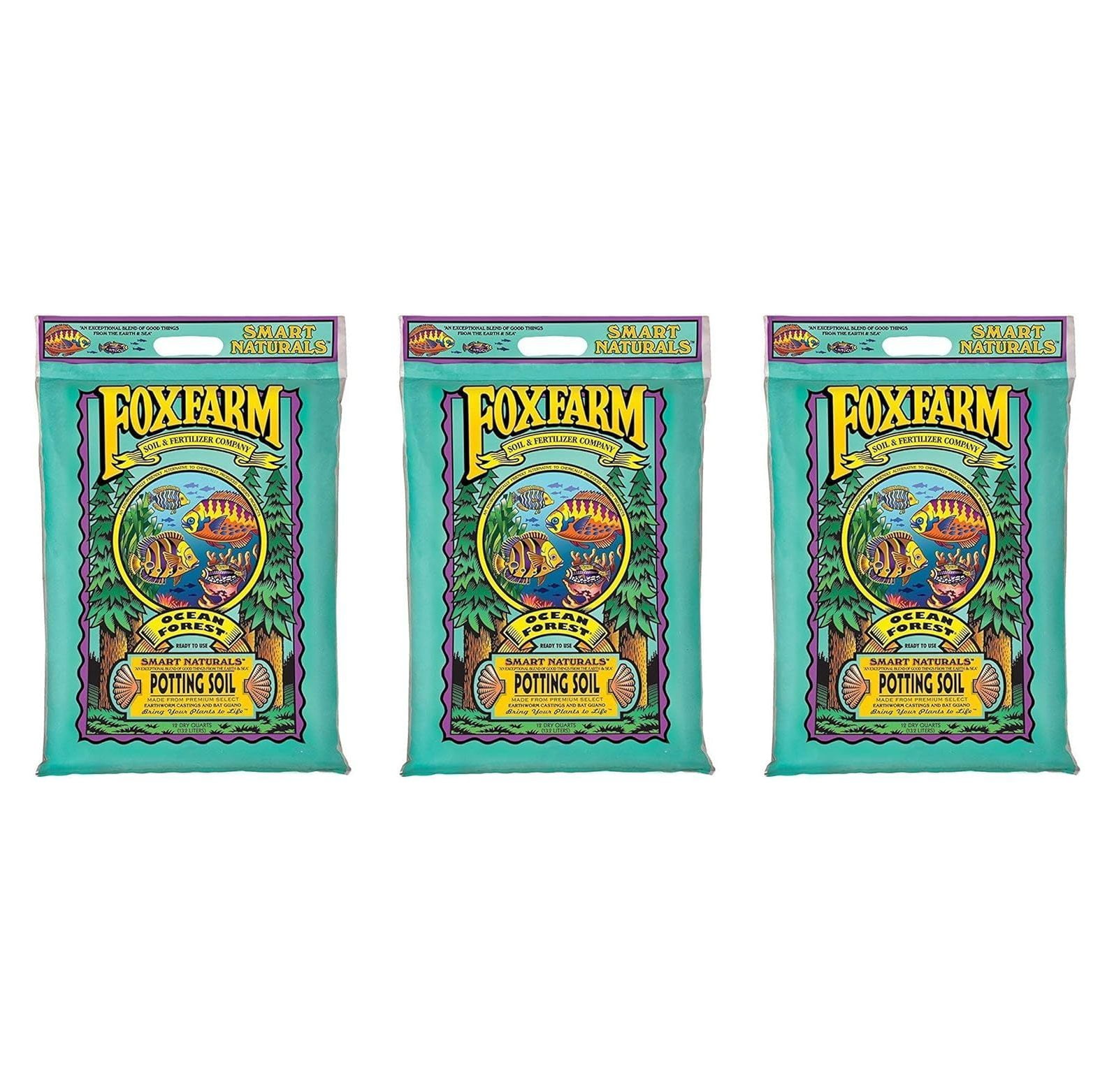 FoxFarm FX14053 Ocean Forest Potting Soil, 2 - 12-Quart Bags - Walmart.com