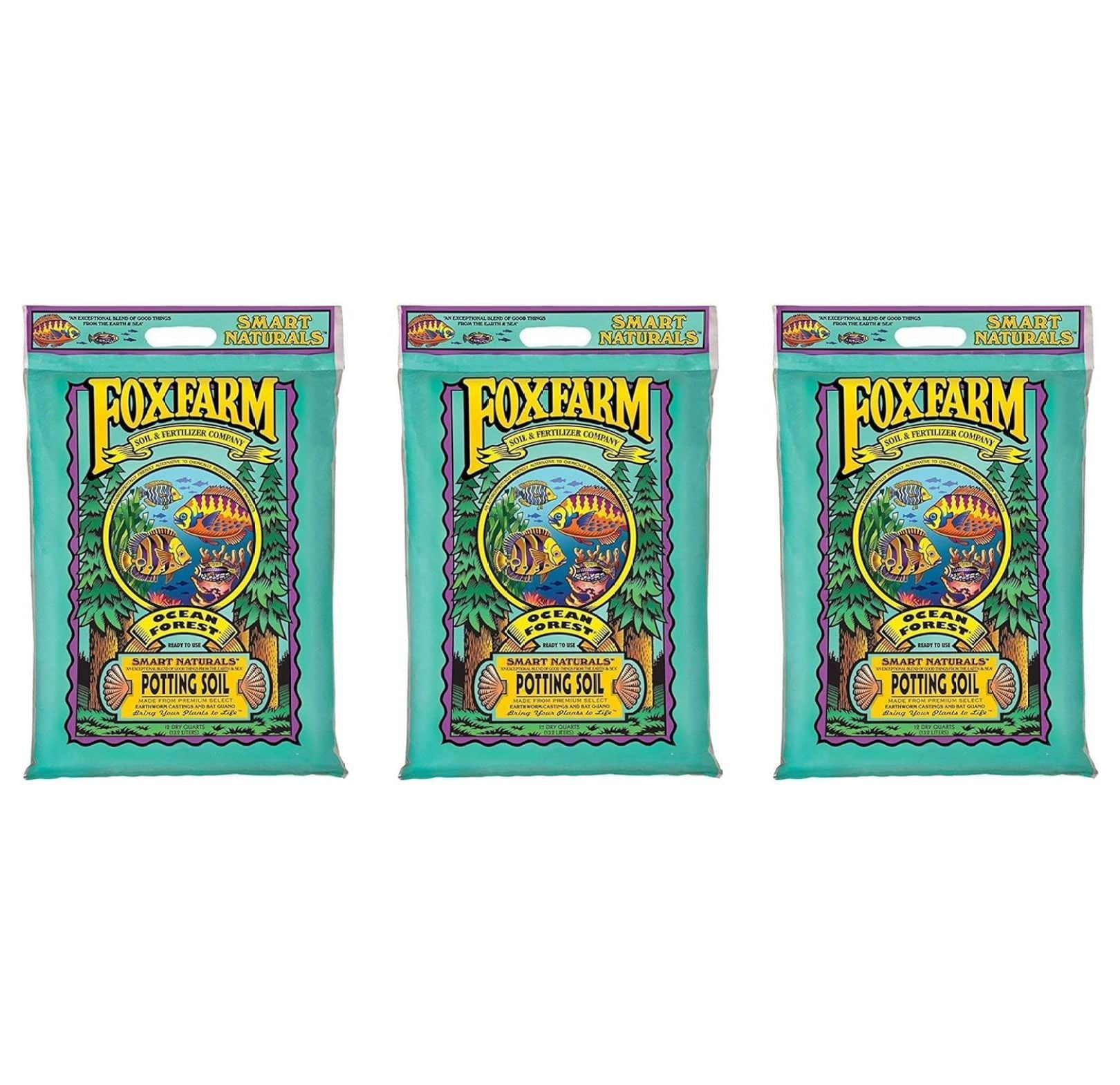 FoxFarm FX14053 Ocean Forest Potting Soil, 2 - 12-Quart Bags - Walmart.com