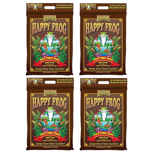 FoxFarm Happy Frog Potting Soil, 12qt (Pack of 4) – for Indoor/Outdoor ...
