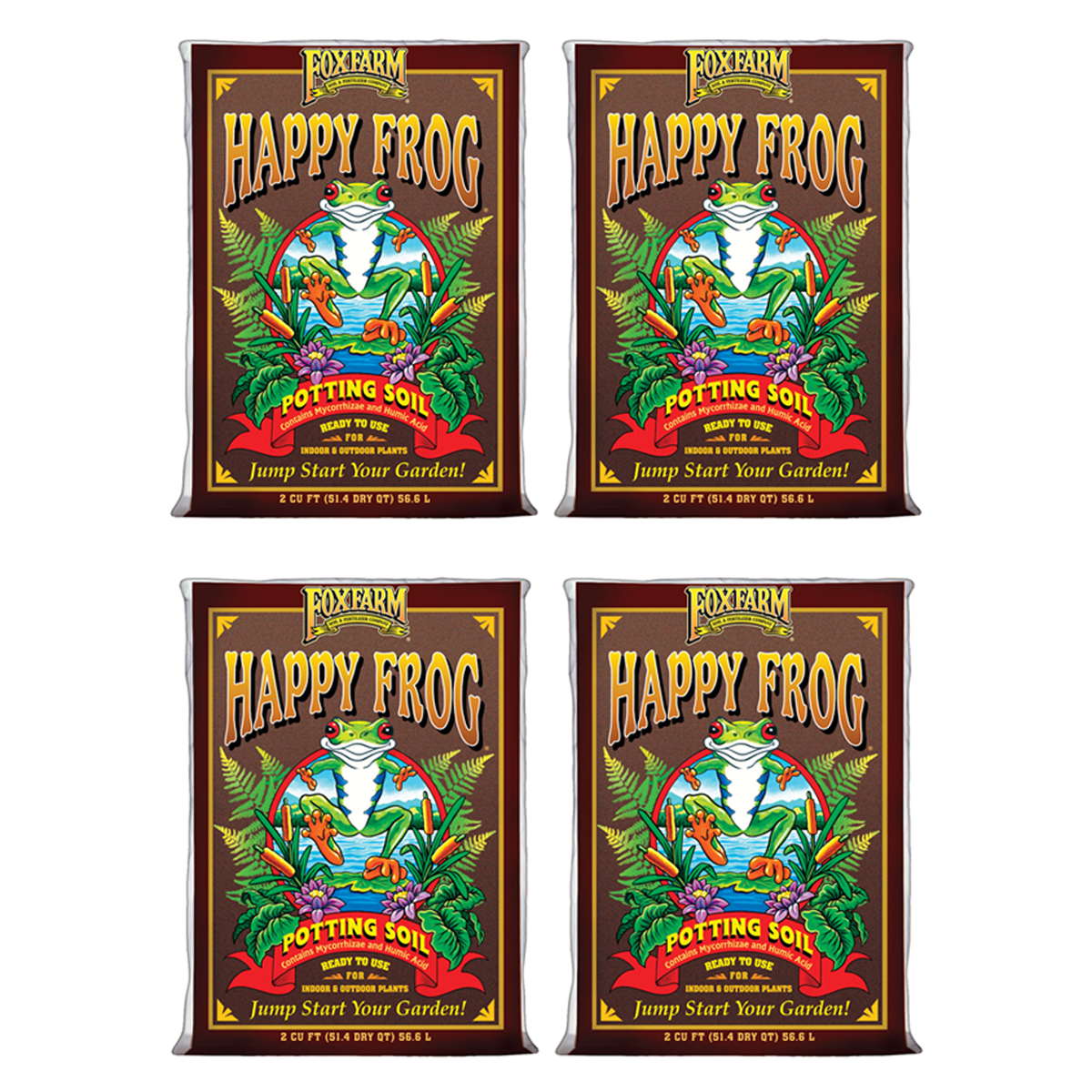 FoxFarm Happy Frog pH Adjusted Garden Potting Soil, 1.5 Cubic Feet, 4 ...