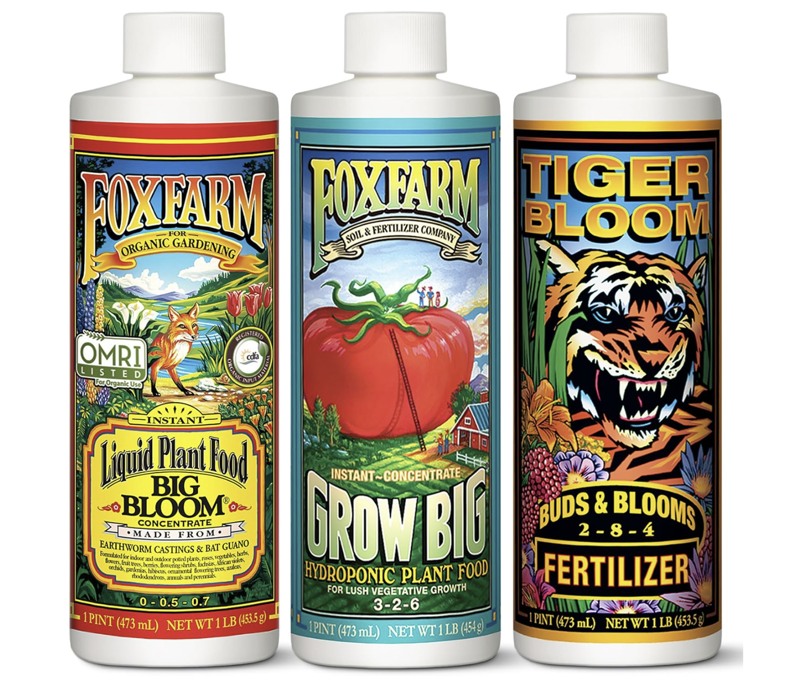 FoxFarm Liquid Nutrient Trio Hydro Formula: Big Bloom, Grow Big Hydro ...