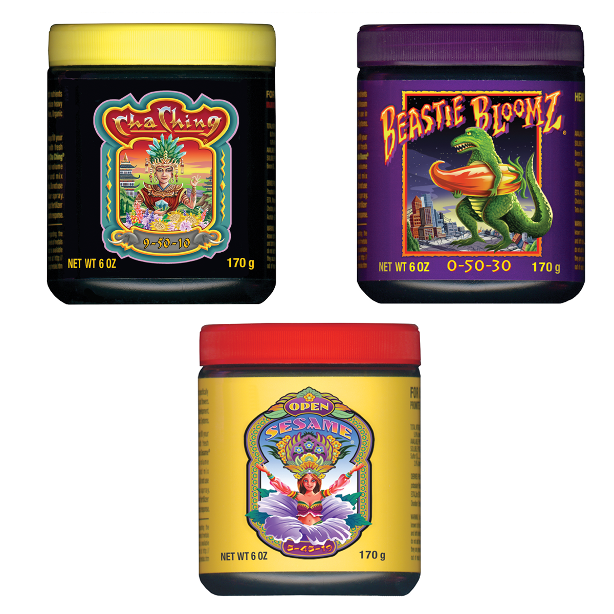 FoxFarm Plant Fertilizer with Open Sesame, Cha Ching, Beastie Bloomz ...