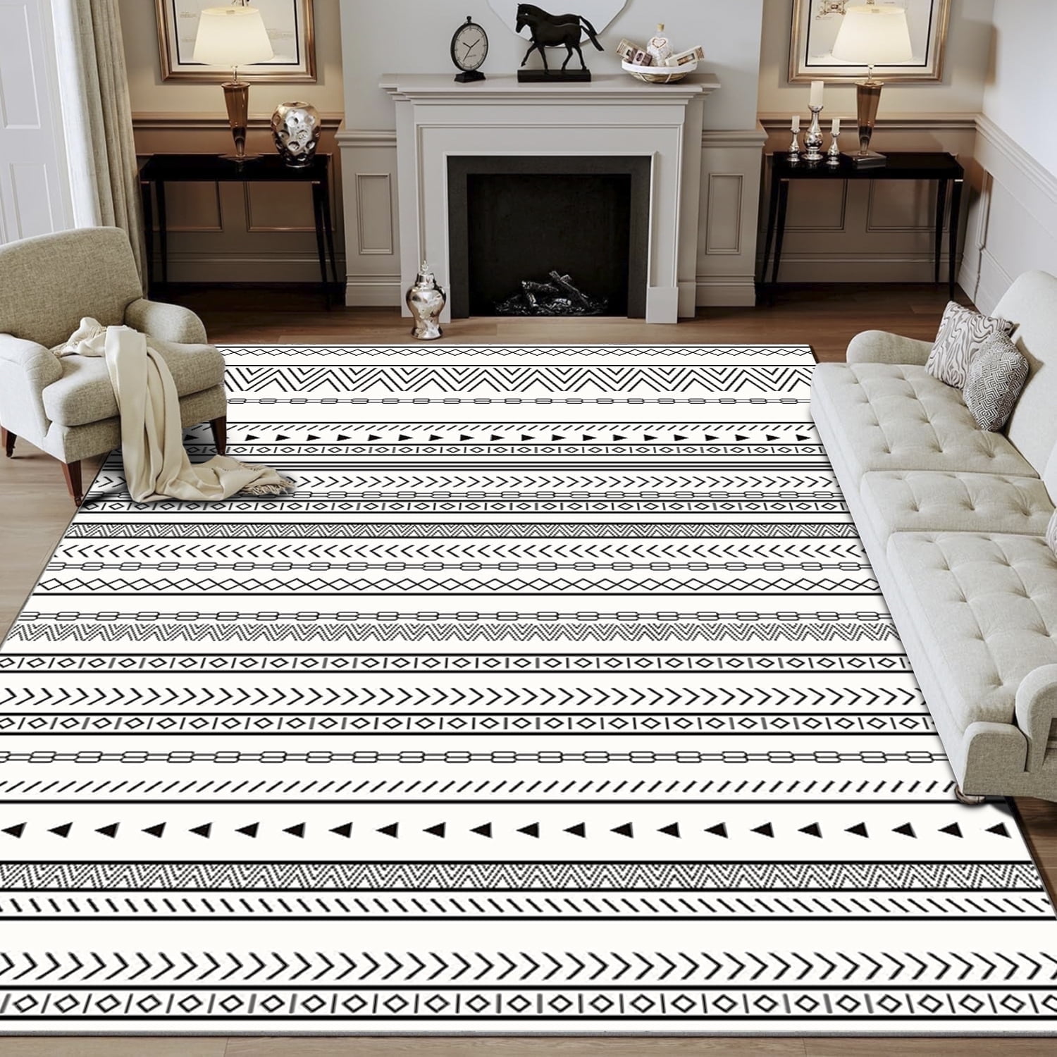 FoxHouse Large Living Room Area Rug 6x9,Modern Non-Slip Floor Carpet ...