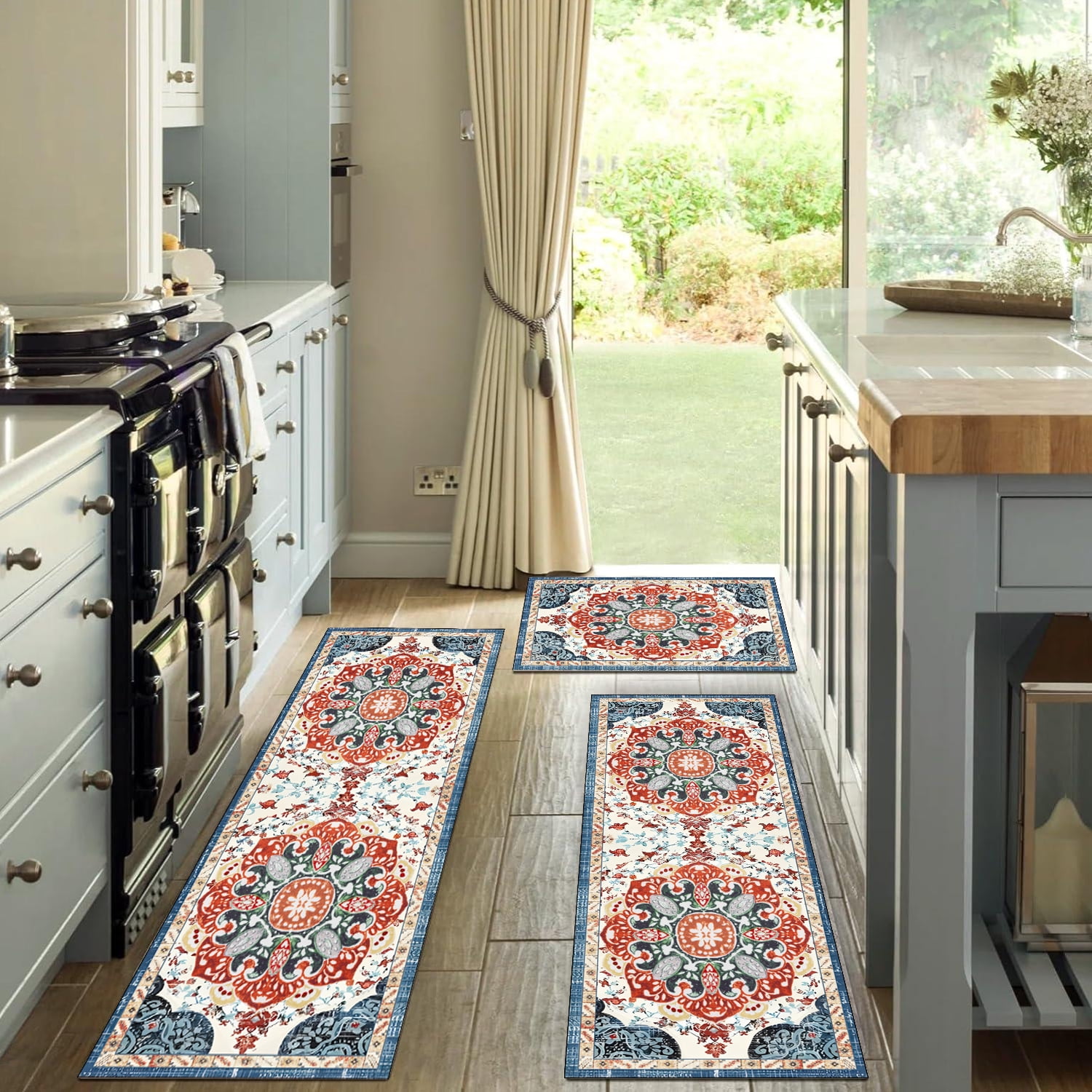 FoxHouse Kitchen Rugs Sets 3 Piece with Runner Non Slip Kitchen Mats ...