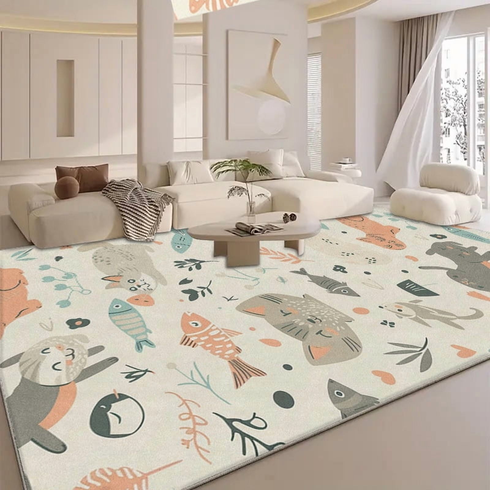 FoxHouse Large Area Rugs for Living Room Carpet, 8x10 Machine Washable ...