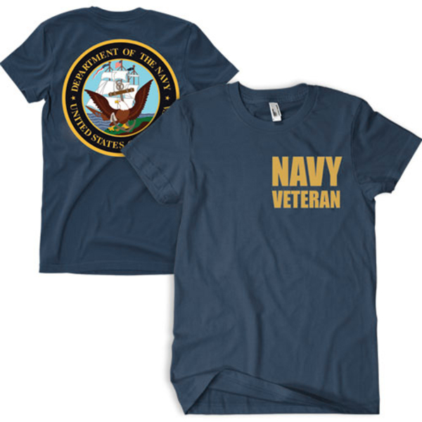 Navy Veteran Men's T-Shirt Navy 2-Sided - Small (Pack of 1) - Walmart.com
