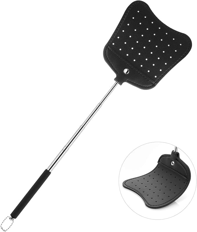 Foxany Leather Fly Swatter, Telescopic Heavy Duty Fly Swatters ...