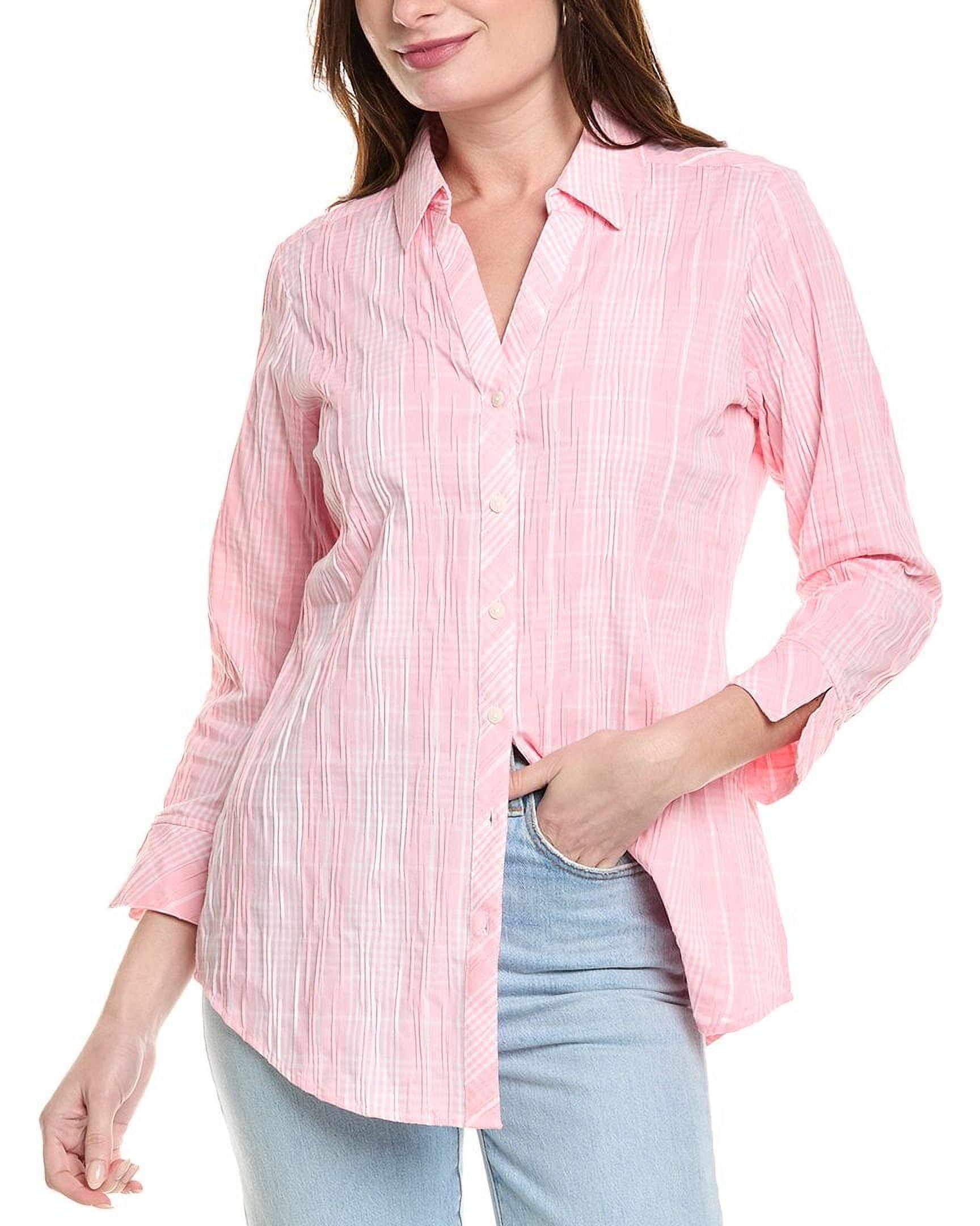 Foxcroft womens Faith Textured Shirt, 12, Pink - Walmart.com