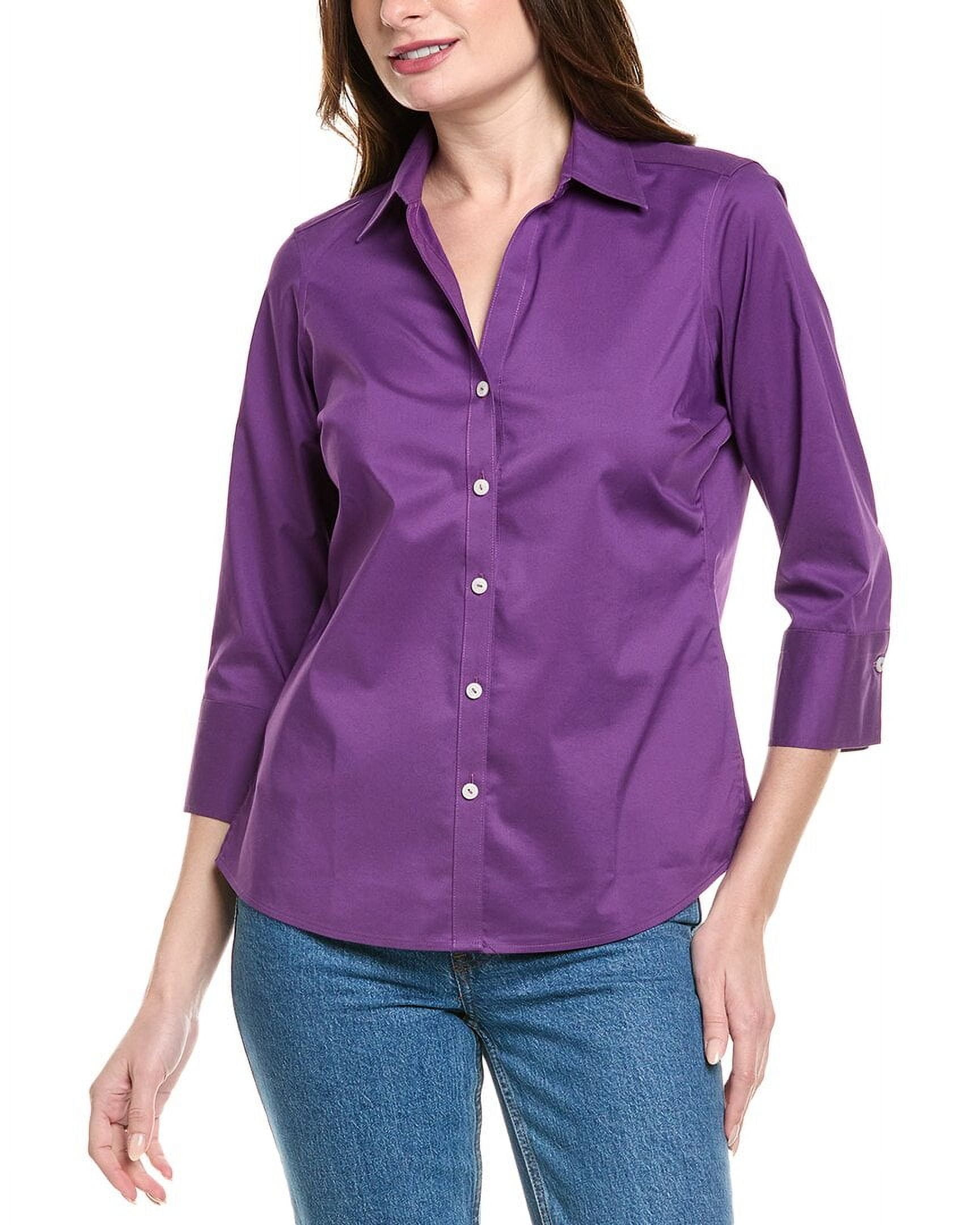 Foxcroft womens Mary Top, 8, Purple - Walmart.com