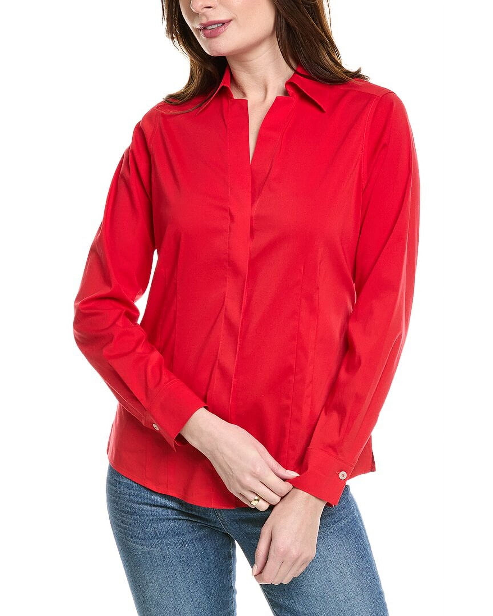 Foxcroft womens Taylor Stretch Shirt, 16, Red - Walmart.com