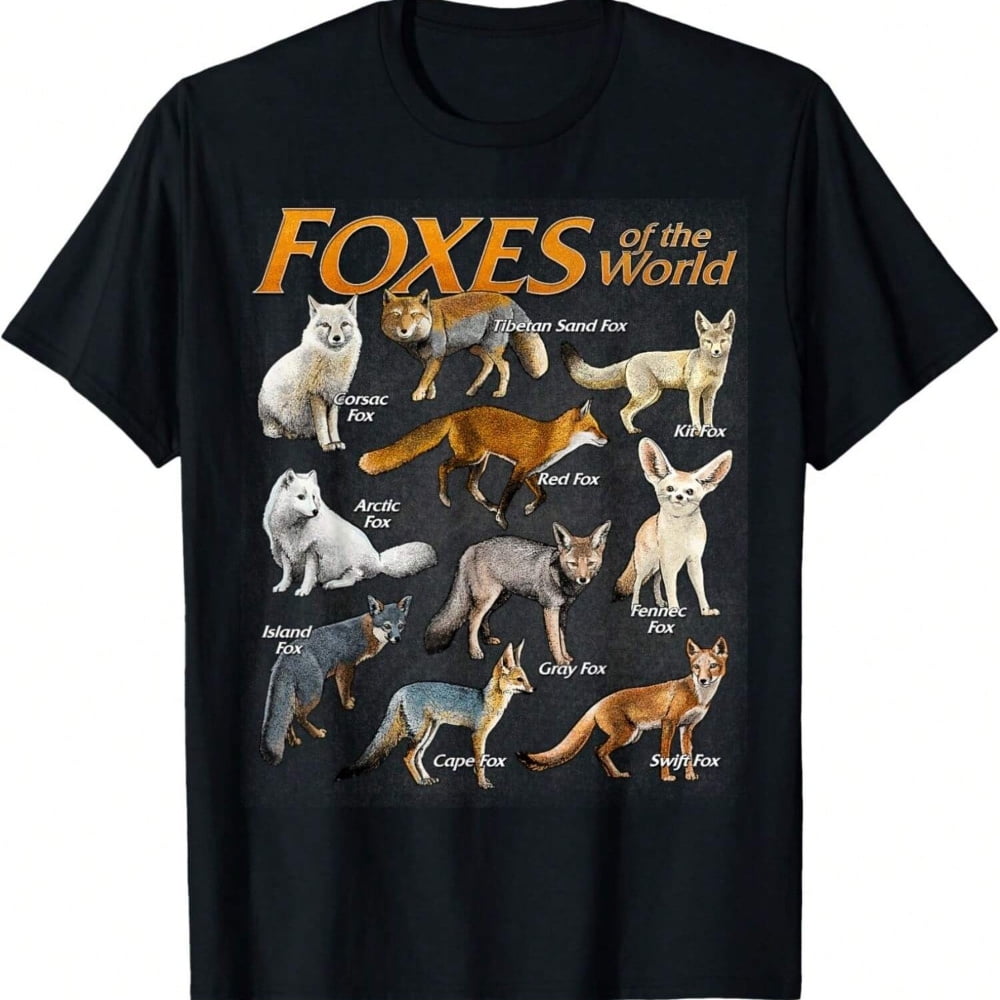 Foxes Animals Of The World Educational Fox Lover Zookeeper T-Shirt ...