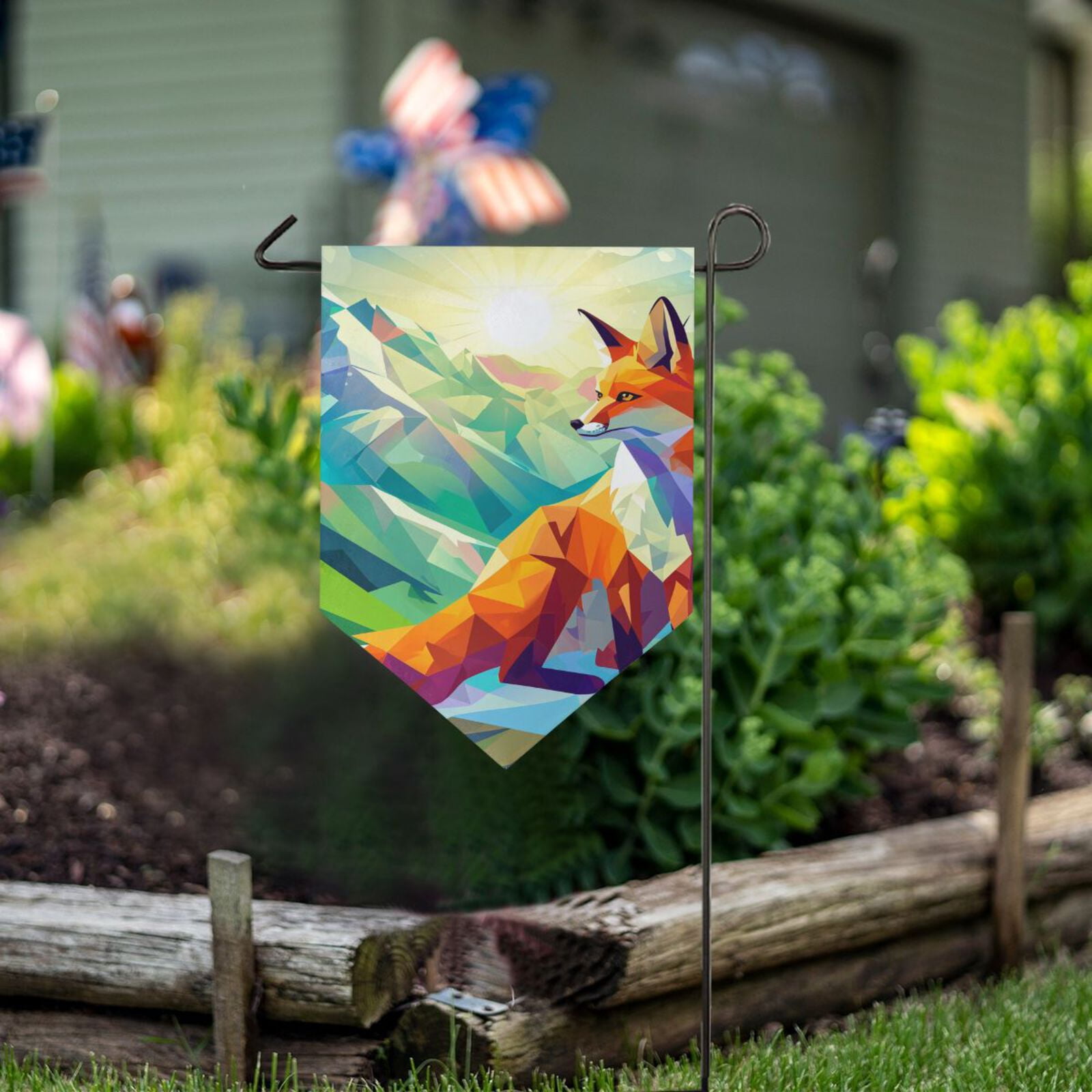 Foxes Moutains Sunlight Garden Flag 18" x 12.5" Double Sided Yard Lawn ...
