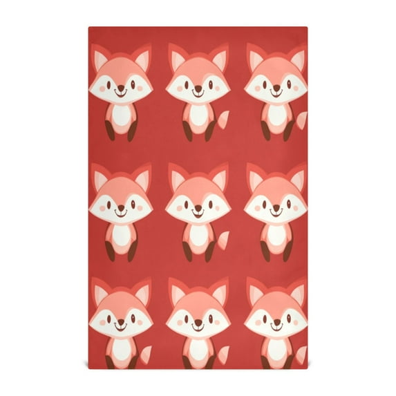 Foxes Pattern Kitchen Towels Dishcloth Decorative Waffle Towels Multi ...