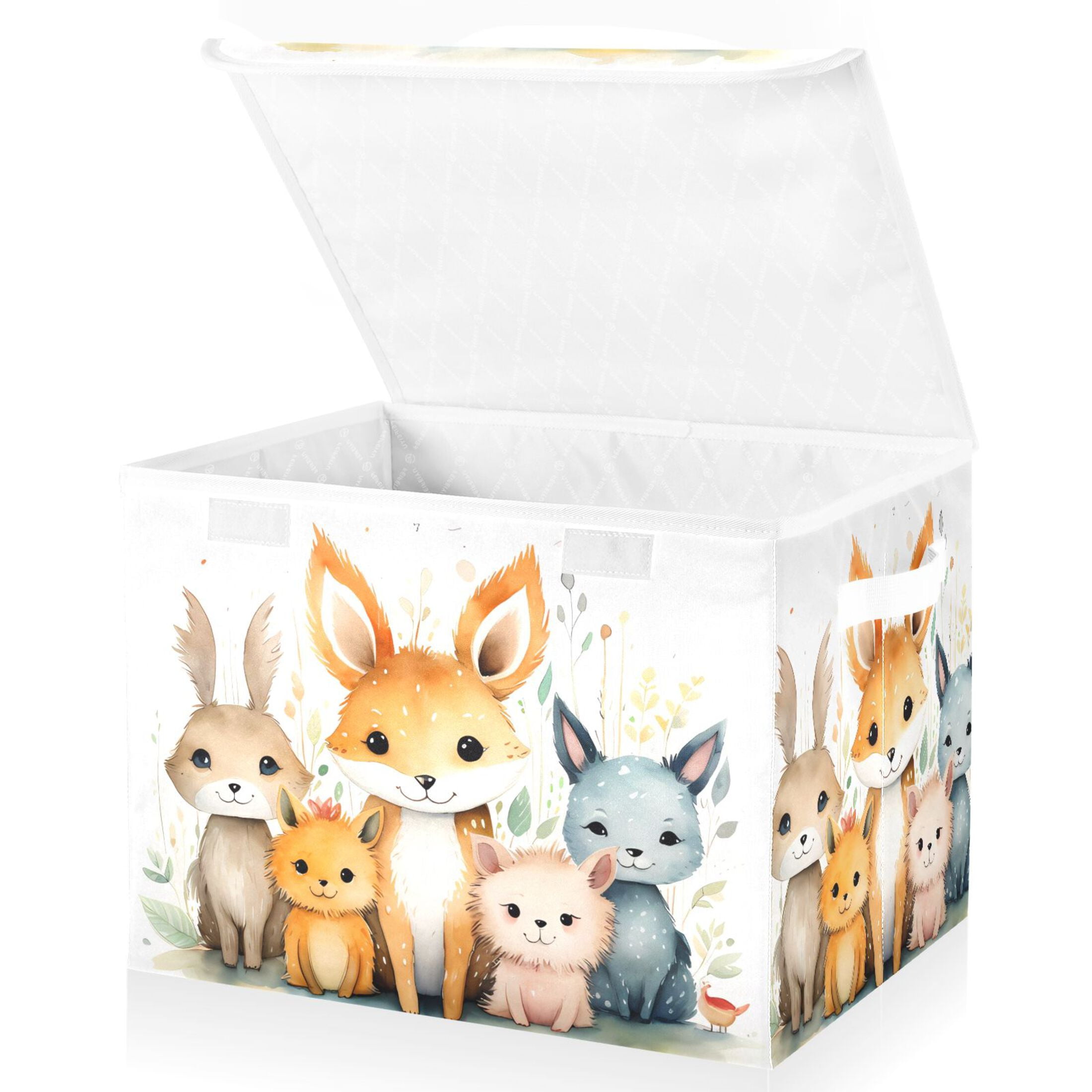 Foxes Pattern Large Lidded Bin Foldable Storage Baskets Boxes Cubes ...