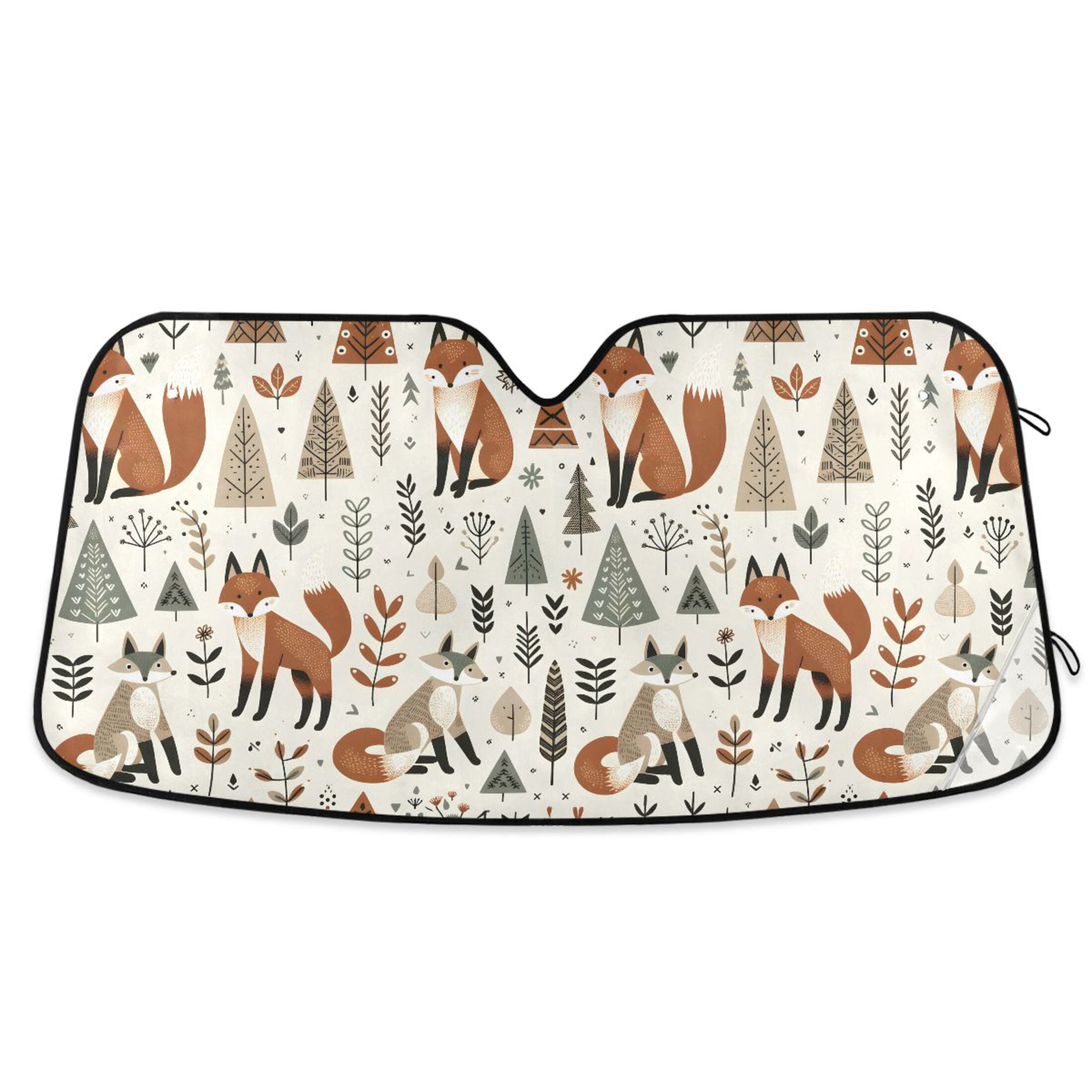 Foxes Trees Leaves Car Windshield Sun Shade Foldable Car Front Window ...