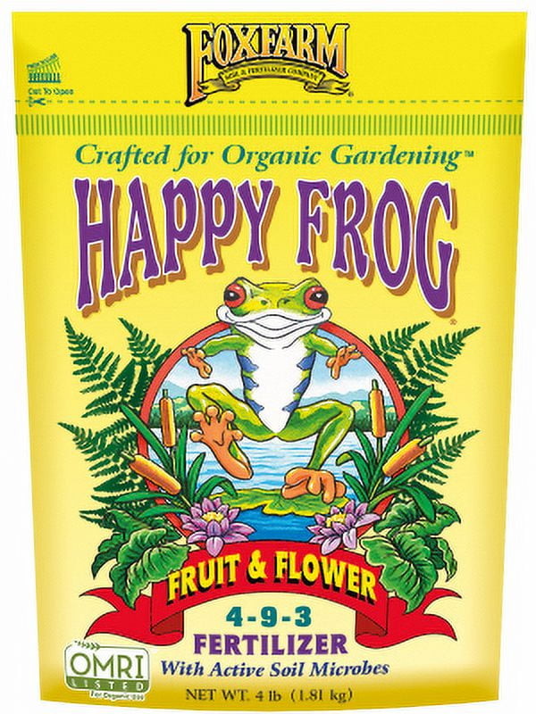 Foxfarm 4 LB Happy Frog Fruit & Flower Fertilizer Encourages Multiple ...