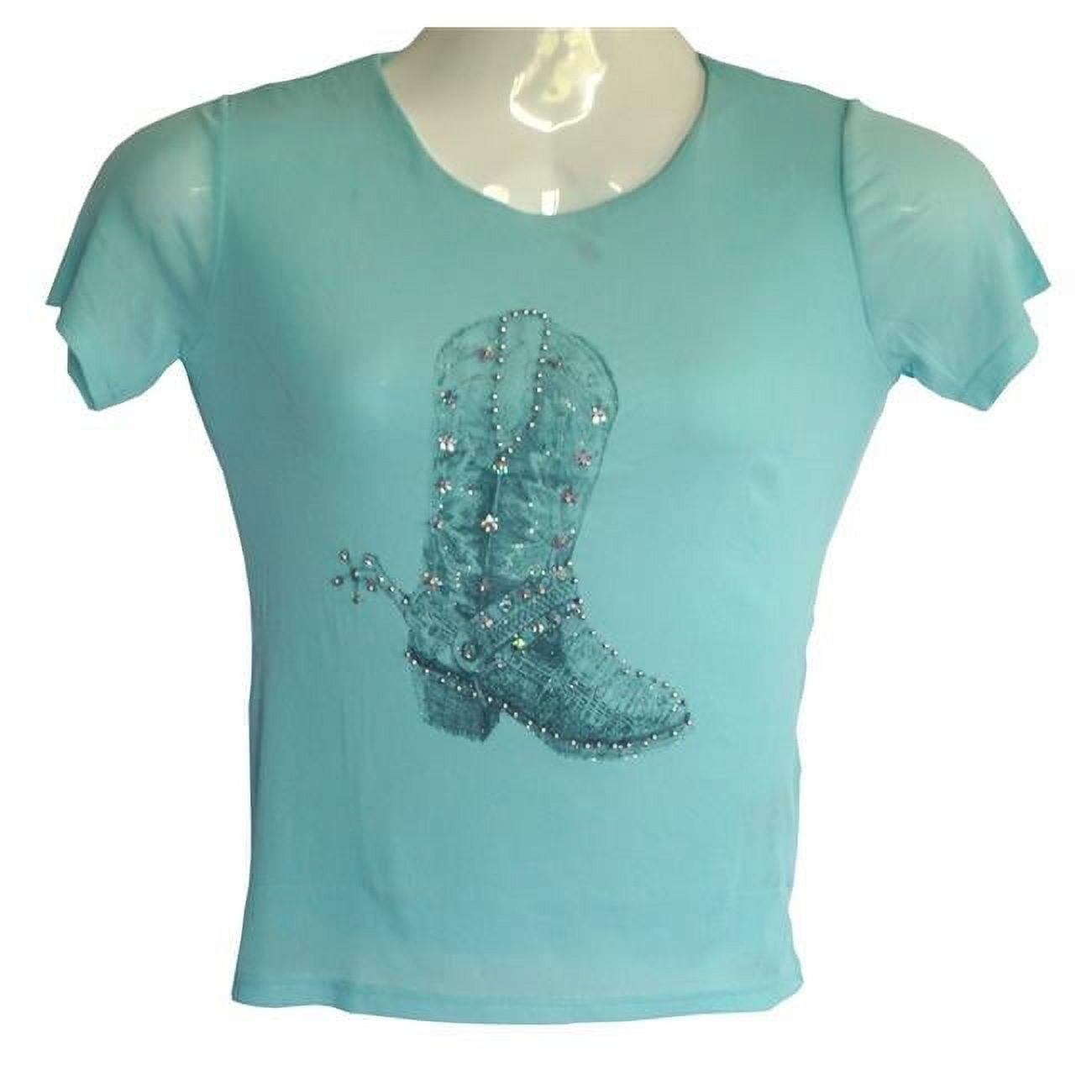 Foxfire 8001 10 Cowboy Boot Ladies Bling Top, Blue - Large - Walmart.com