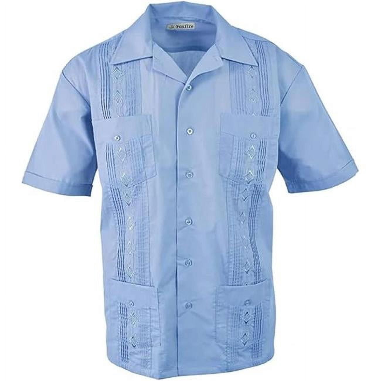Foxfire Mens Casual Guayabera Cuban Regular Short Sleeve Cotton Blend ...
