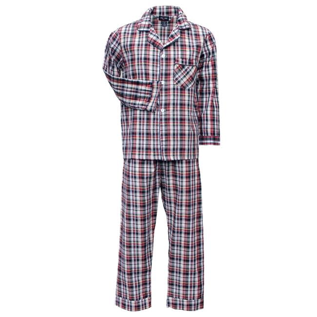 Foxfire 1001RE 5X Sleepwear Plaid Long Sleeve Long Leg Set Plaid, Red ...