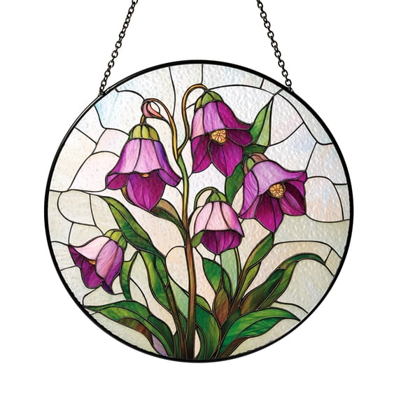 Foxglove Blossom Stained Glass Style Window Art - Walmart.com