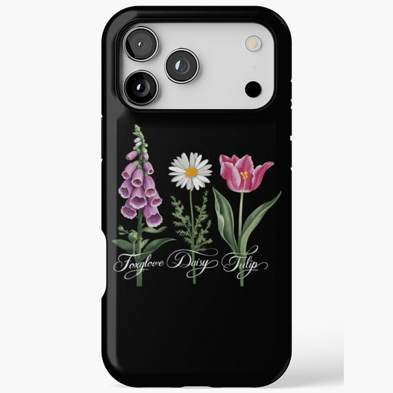 Foxglove Daisy Tulip Floral Lover Design iPhone Case 17 11 12 13 14 15 ...