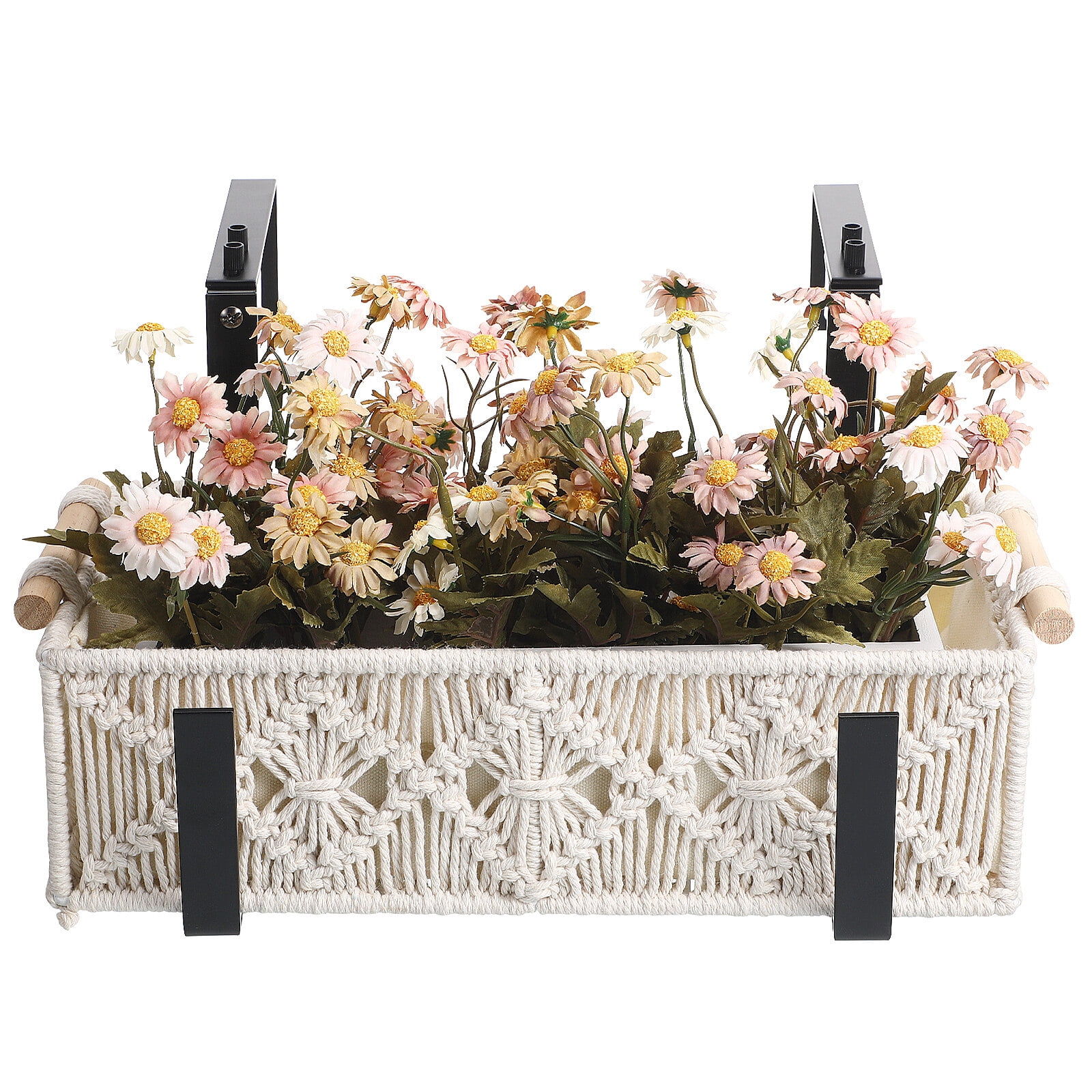 Foxnovo 2 Pcs Flower Box Brackets Railing Planter Hooks Window Box ...