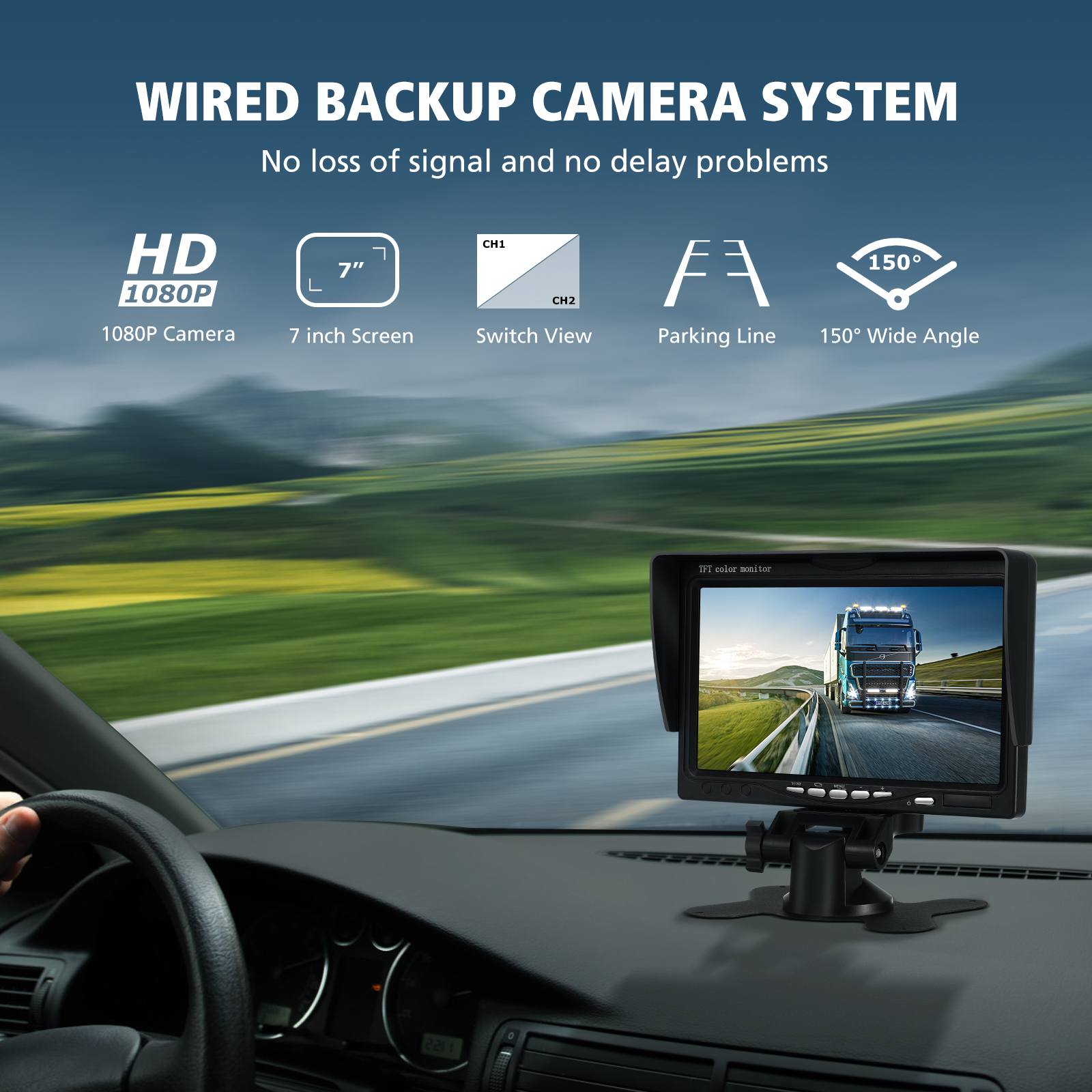 Foxnovo Car LCD Monitor + LED Night Vision Waterproof Reverse Parking ...