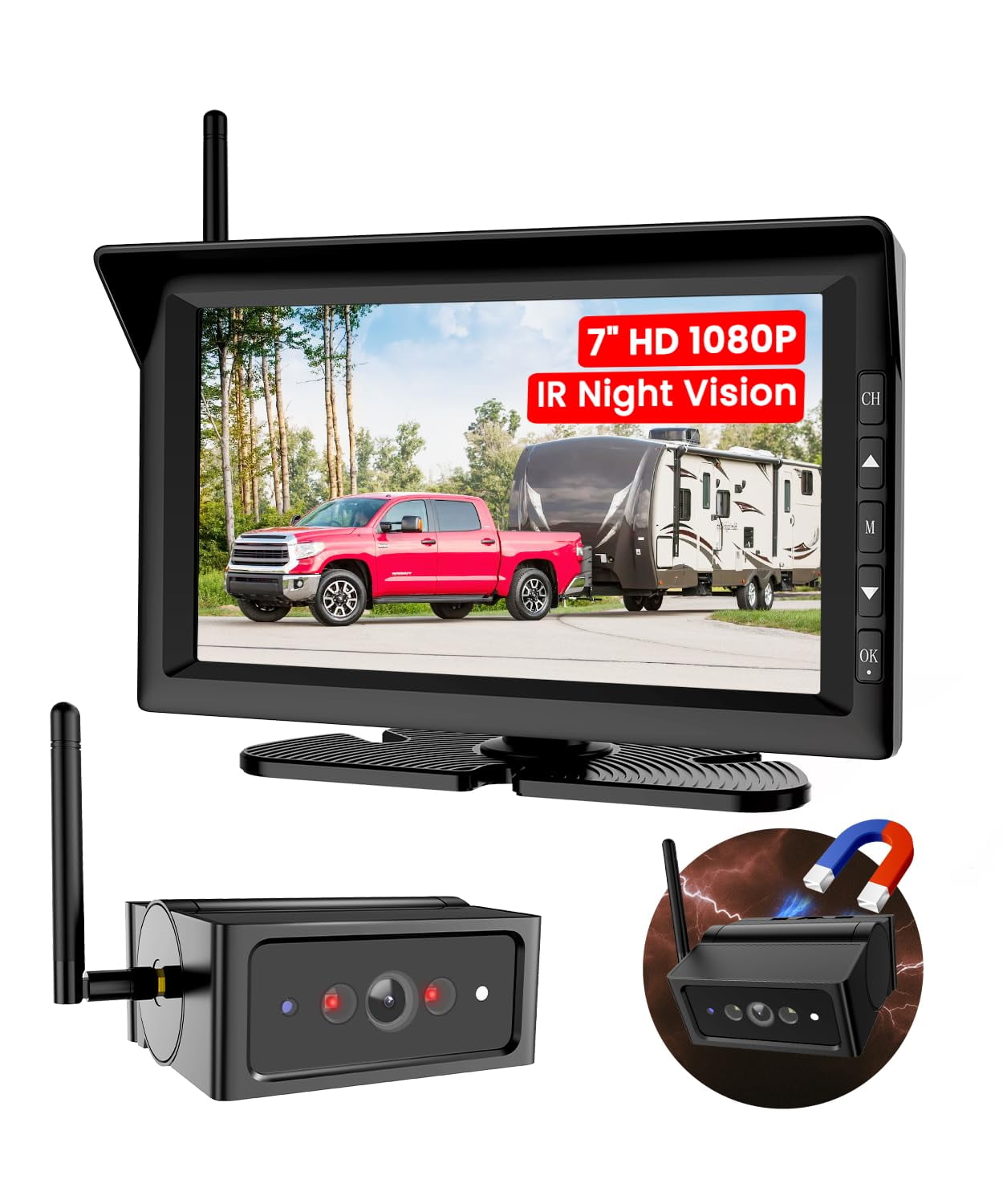 Foxpark Magnetic Wireless Backup Camera for RVs and Trailers No ...