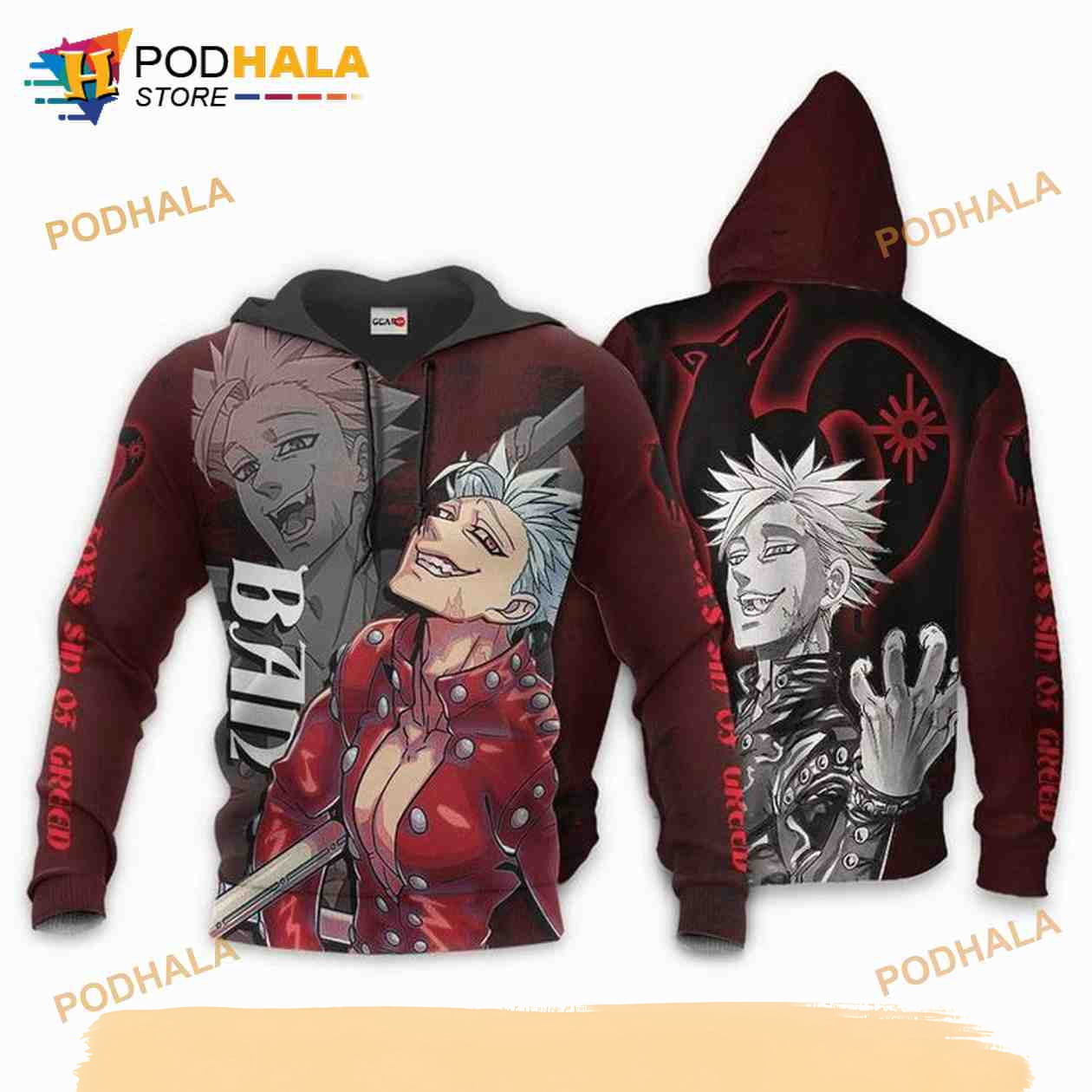 Foxs Sin Of Greed Ban Seven Deadly Sins Anime Manga 3D Hoodie T-Shirt ...