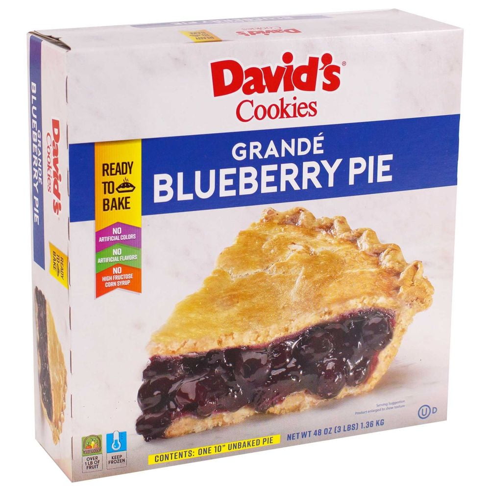 Foxtail David Cookies Unbaked Grande Blueberry Pie, 48 Ounce -- 6 per ...