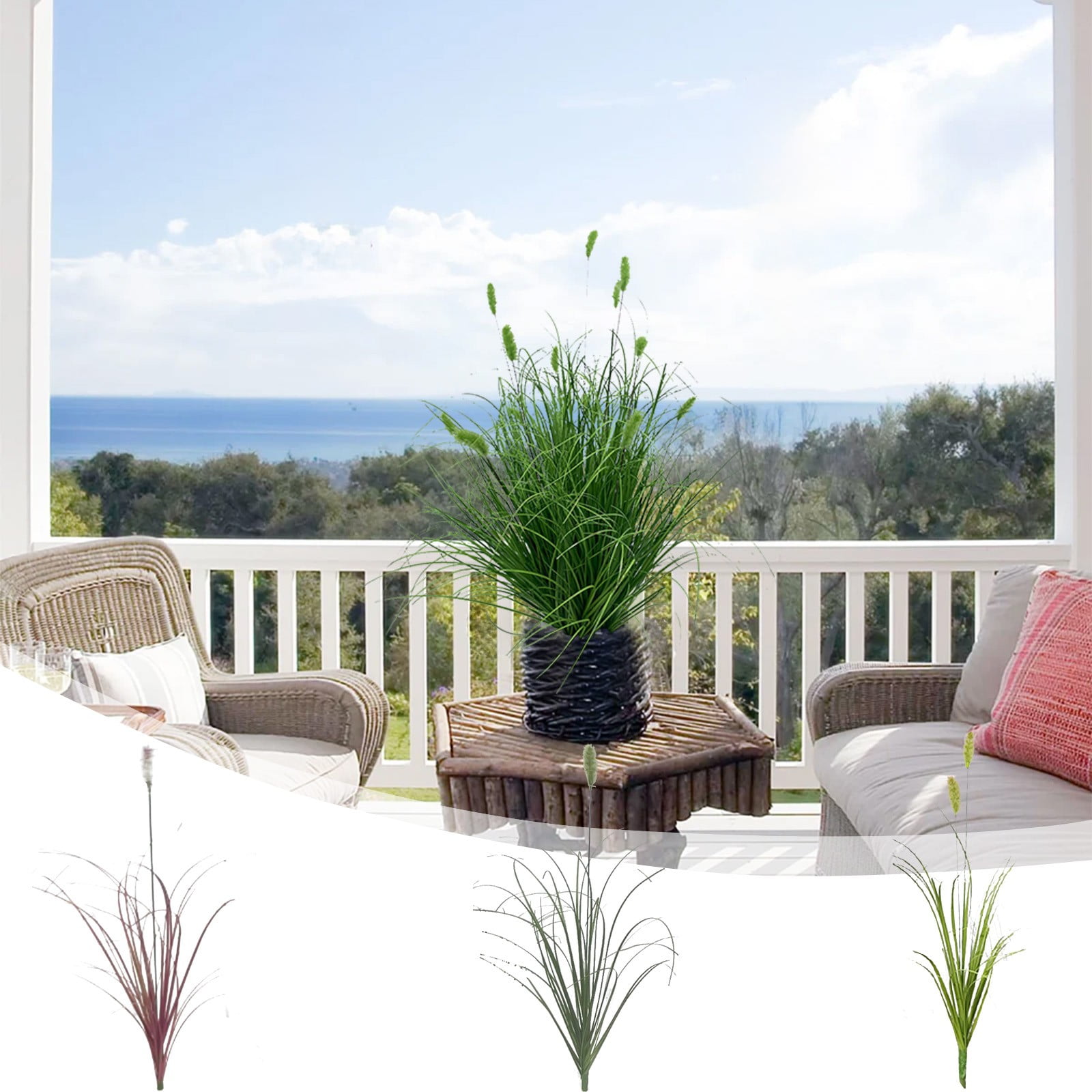 Foxtail Grass Simulation, Plastic Artificial Plants, 6-Piece Set, Wedding Home Decor, Living ...