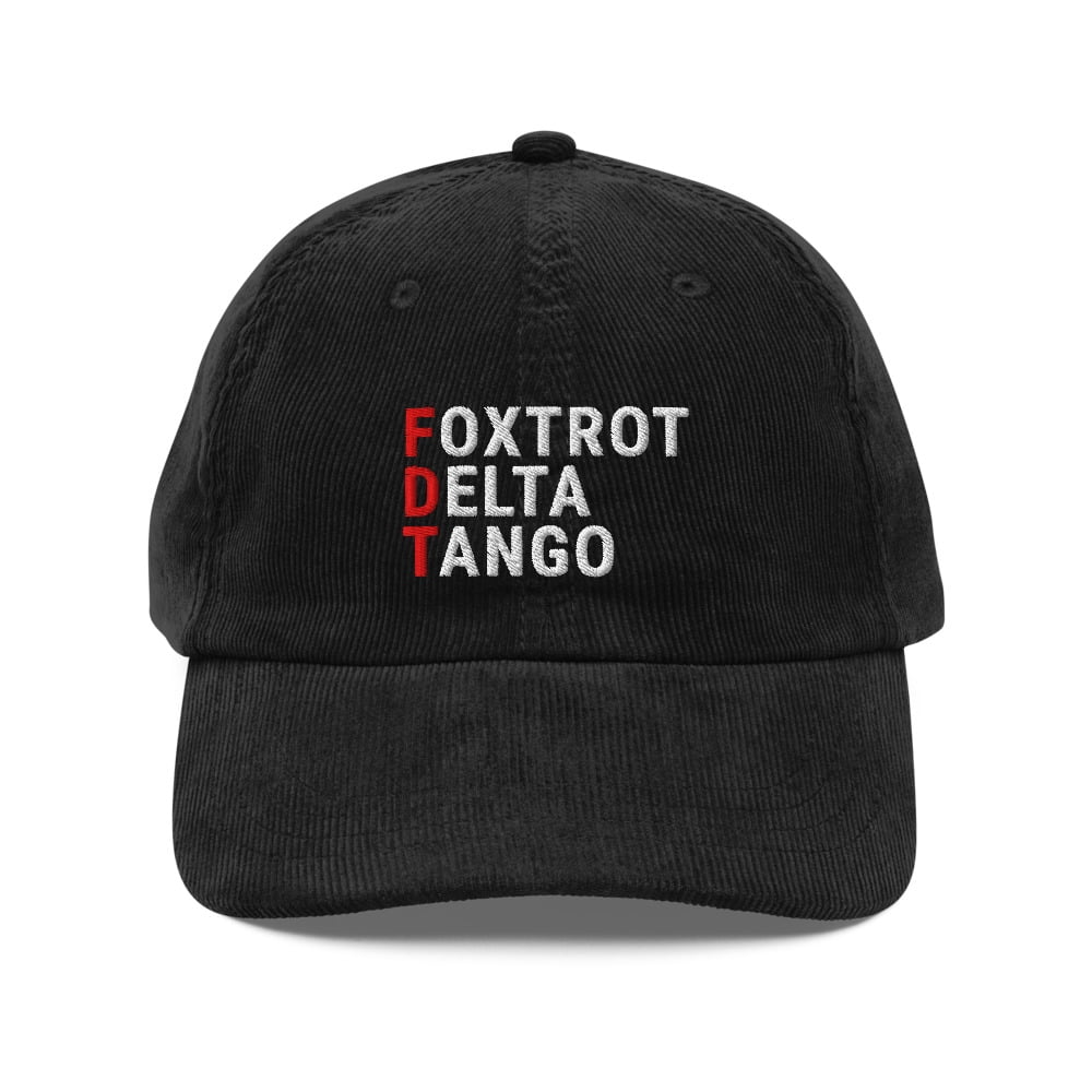 Foxtrot Delta Tango Hat Embroidered Vintage corduroy cap FDT Hats ...