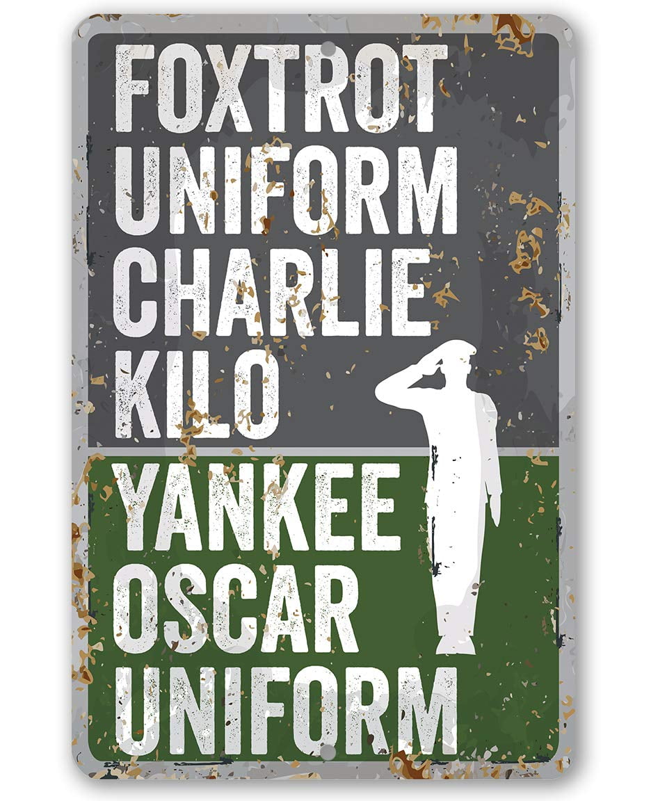 Foxtrot Uniform Charlie Kilo, Yankee Oscar Uniform - Great Military Decor, Phonetic Alphabet ...