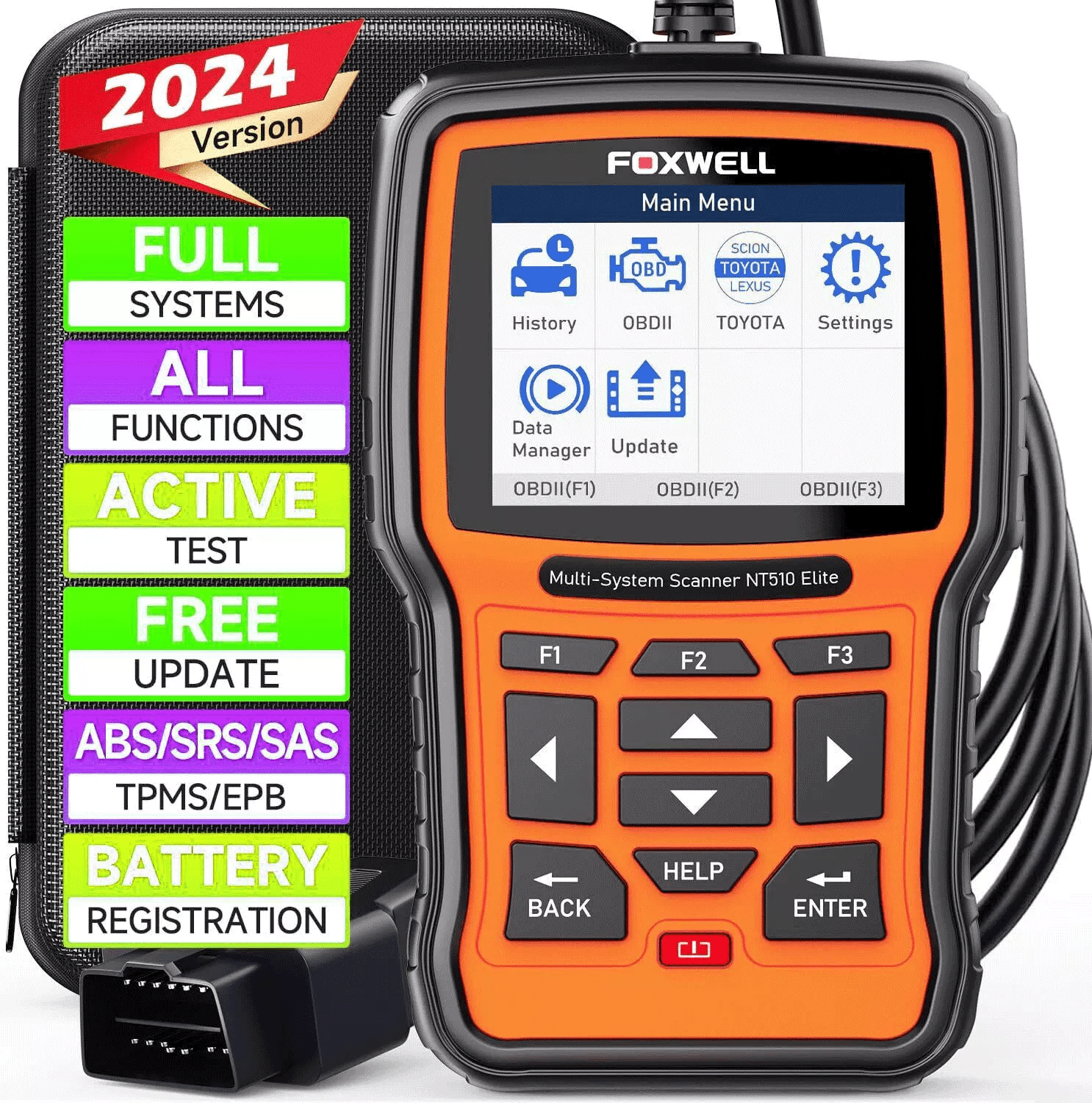 Foxwell NT510 Elite Automotive Bi-directional Diagnostic Scan Tool OBD2 ...
