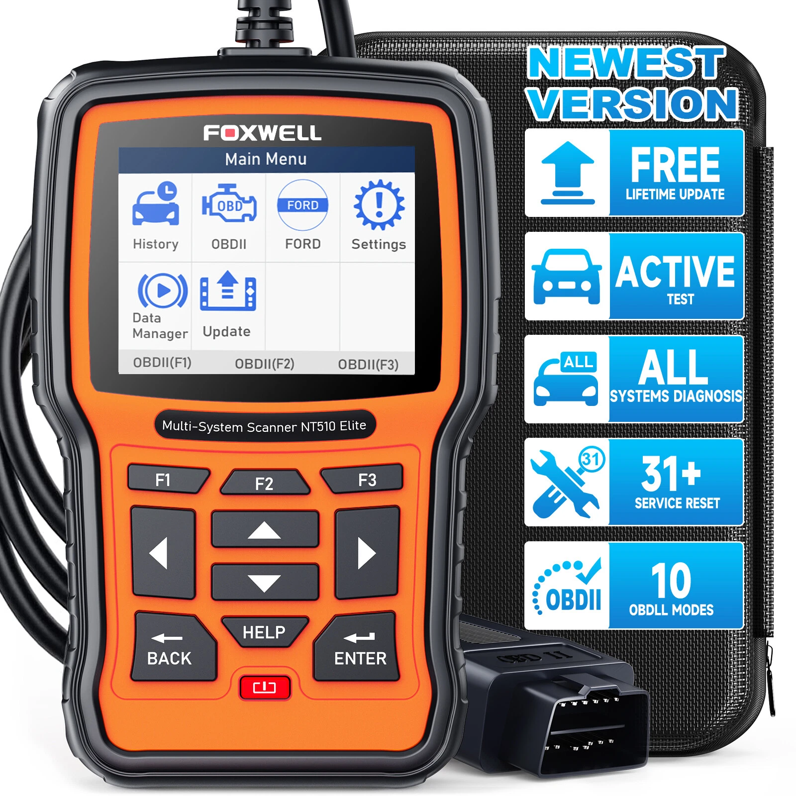 Foxwell NT510 Elite Car Scanner Bidirectional Control Test Diagnostic ...